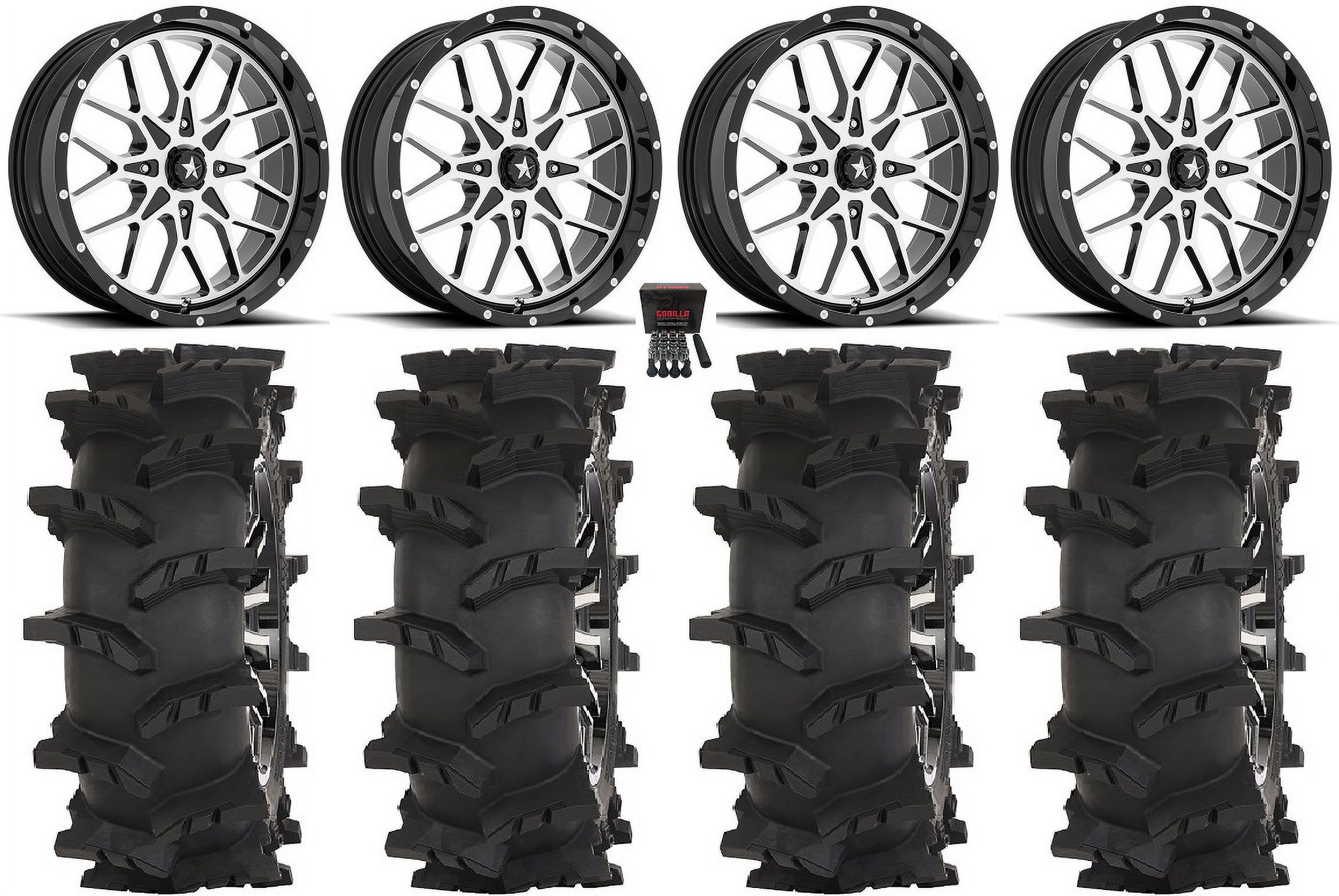 MSA Portal 18" Wheels Machined 33" Outlaw Max Tires Can-Am Commander ...