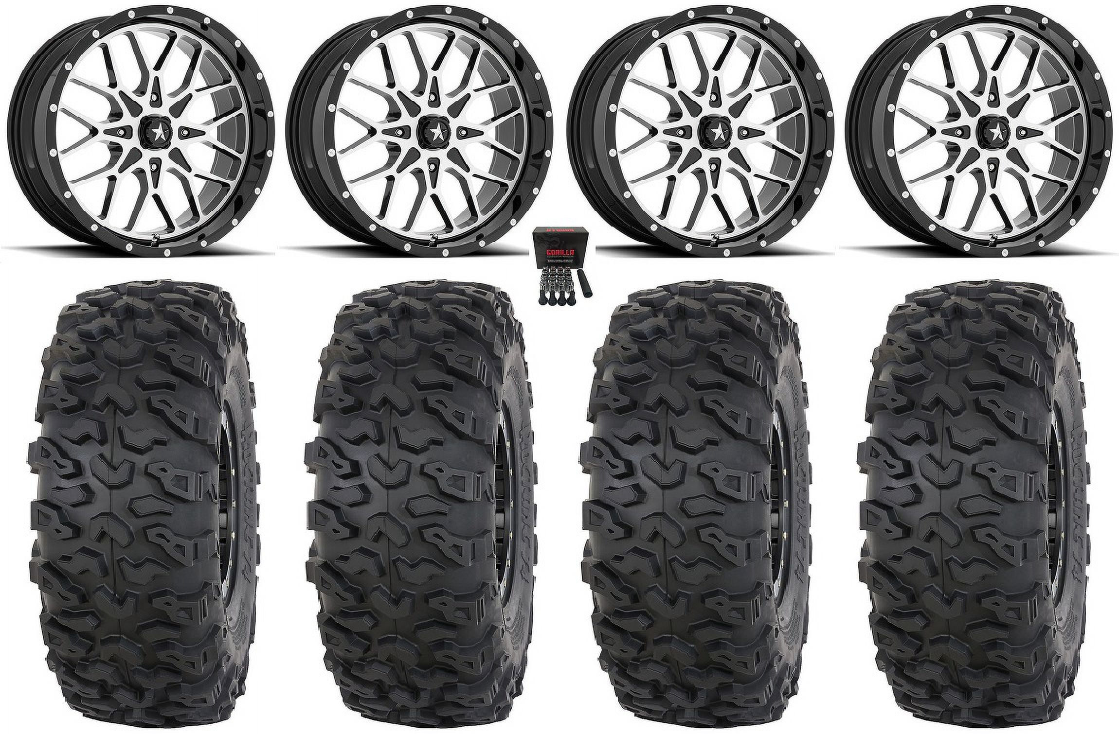 MSA Portal 18" Wheels Machined 37" Roctane T4 Tires Sportsman RZR ...