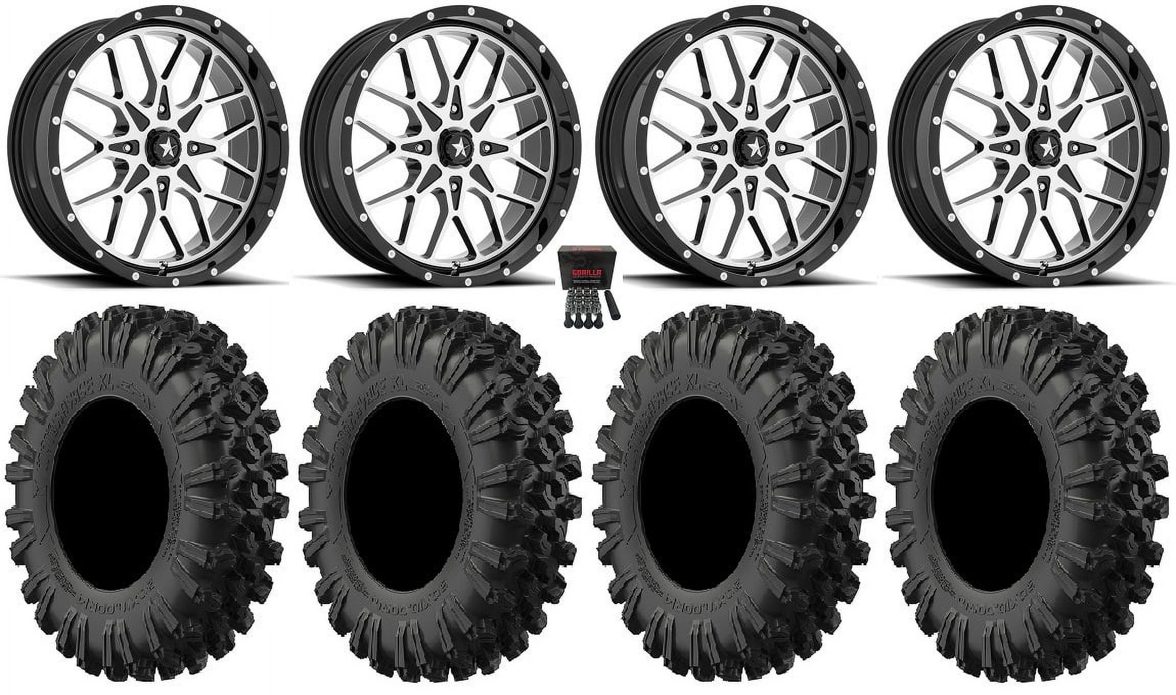 MSA Portal 18" Wheels Machined 40" MotoRavage XL Tires Can-Am Maverick ...