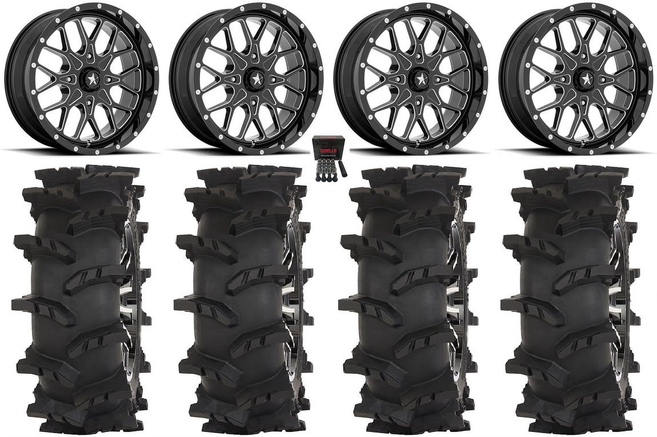 MSA Portal 18" Wheels Milled 33" Outlaw Max Tires Sportsman RZR Ranger ...