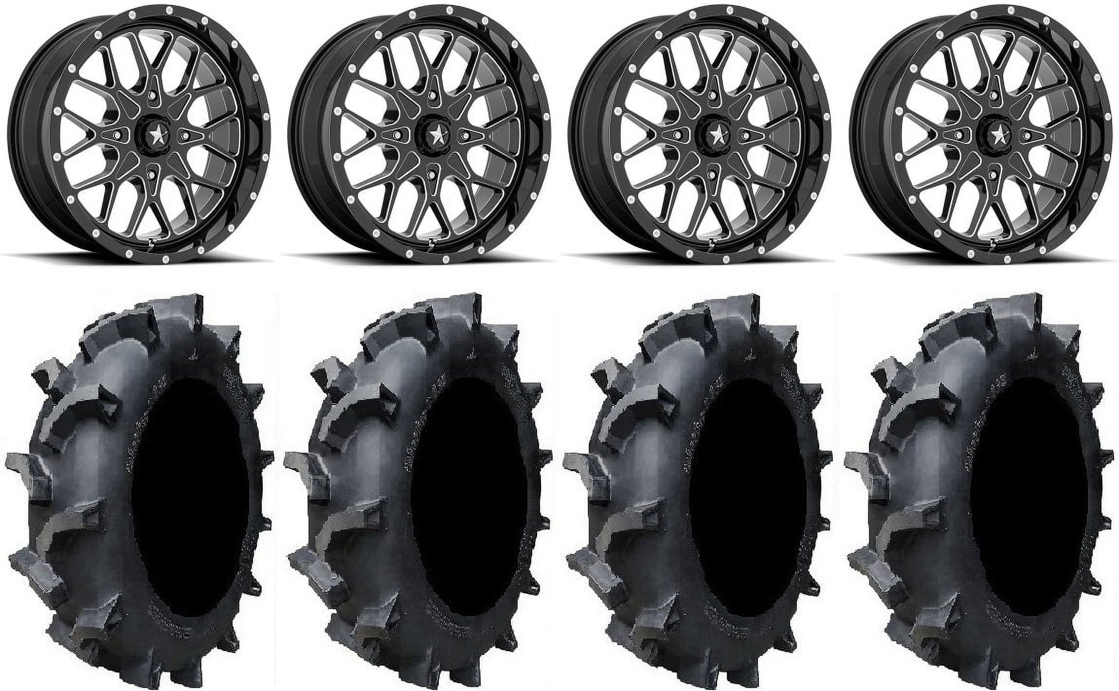 MSA Portal 18" Wheels Milled 35" Interforce 628 Tires Can-Am Maverick X3 / Honda Pioneer 1000 ...