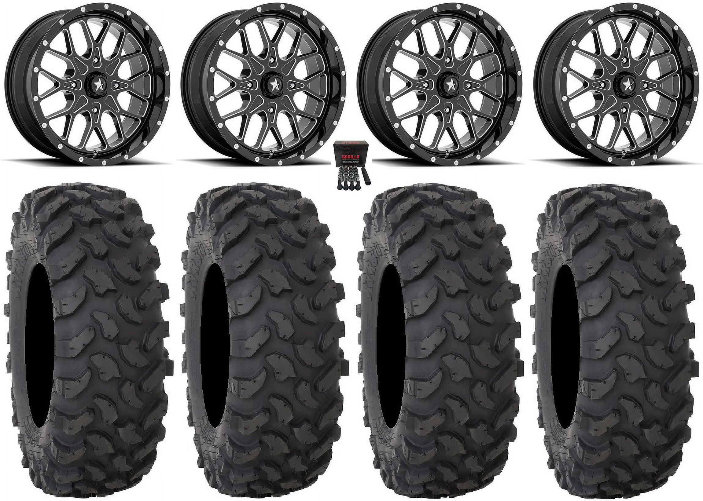 MSA Portal 18" Wheels Milled 35" XTR370 Tires Polaris RZR XP 1000 / PRO ...