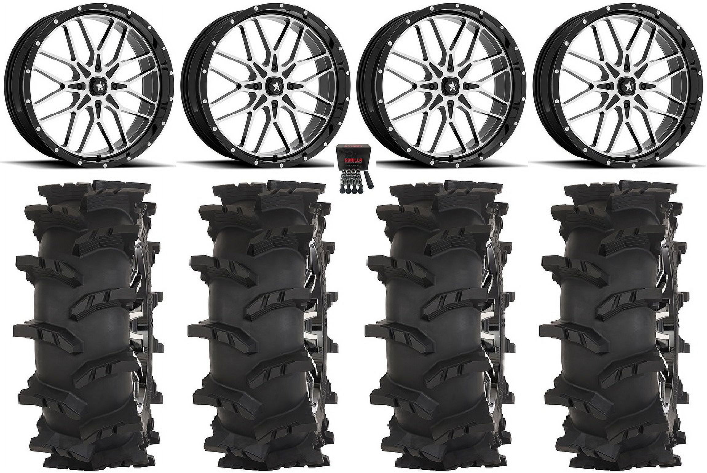 MSA Portal 22" Wheels Machined 37" Outlaw Max Tires Polaris RZR XP 1000 ...