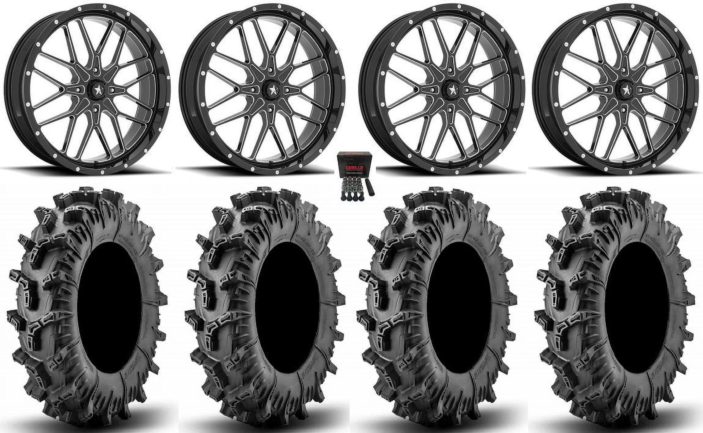 MSA Portal 22" Wheels Milled 42" Terminator Max Tires Can-Am Commander ...
