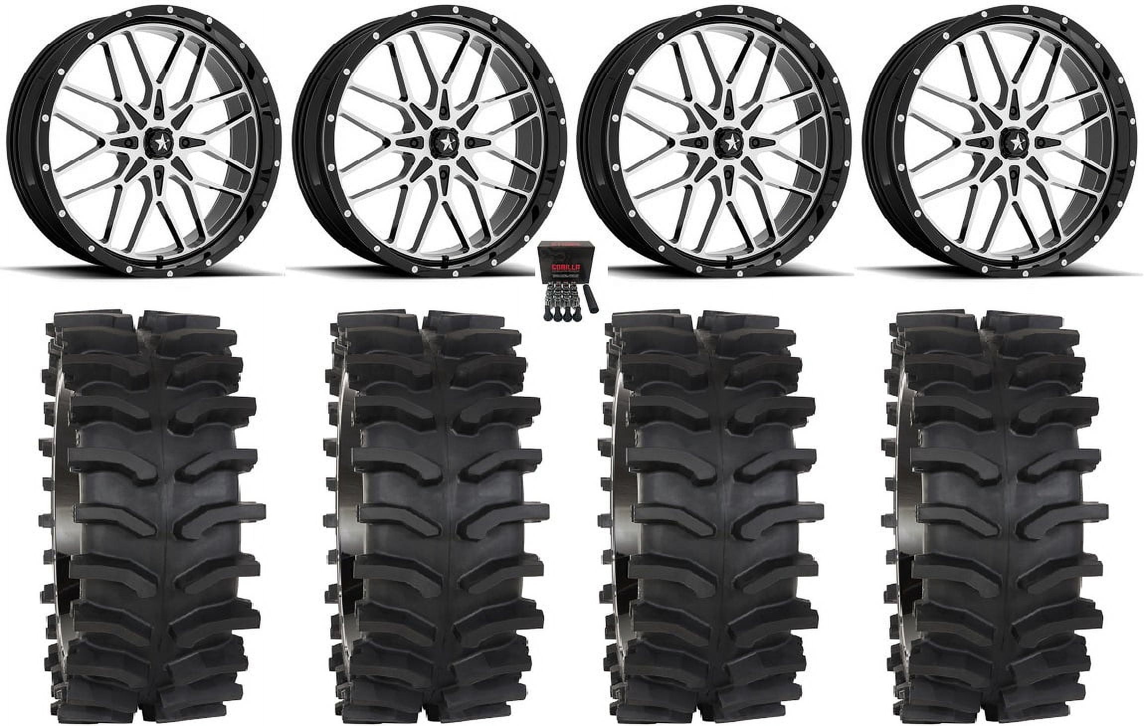 MSA Portal 24" Wheels Machined 44" XT400W Tires Can-Am Commander ...