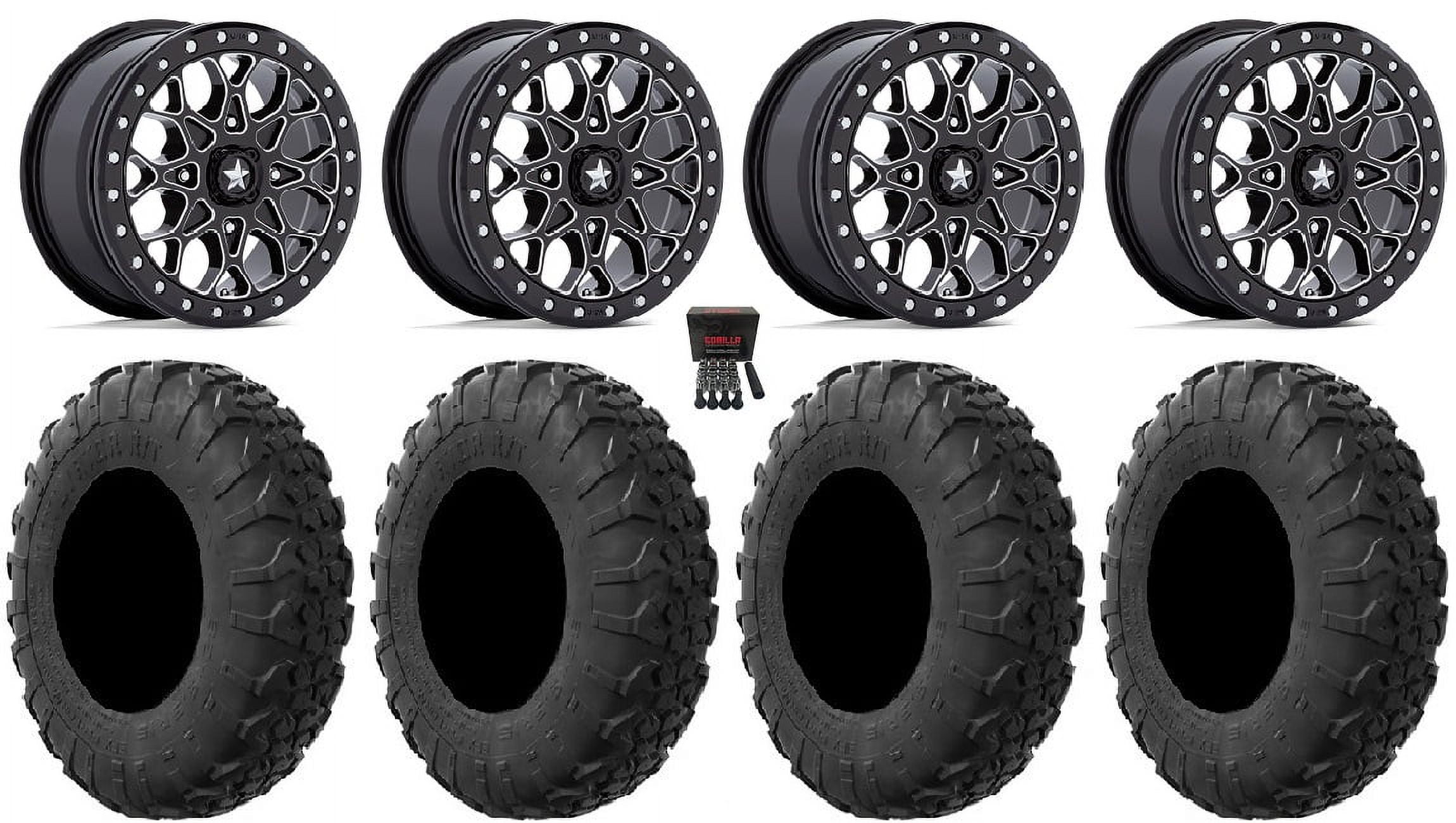MSA Portal Bdlk 15" Wheels Milled 35" MotoVator R/T Tires Can-Am ...