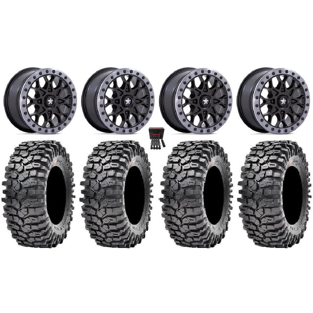 MSA Portal Beadlock 15" Wheels Black 32" Roxxzilla 396 Tires Can-Am ...