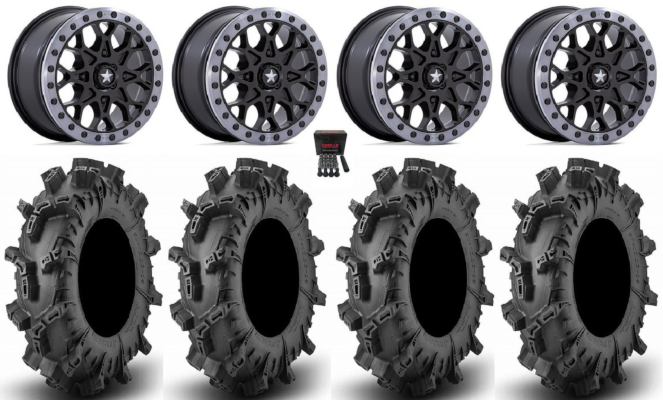 MSA Portal Beadlock 15" Wheels Black 32" Terminator Max Tires Can-Am ...