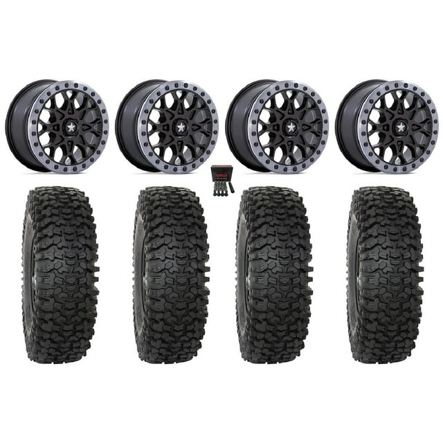 MSA Portal Beadlock 15" Wheels Black 35" RC500 Tires Can-Am Commander ...