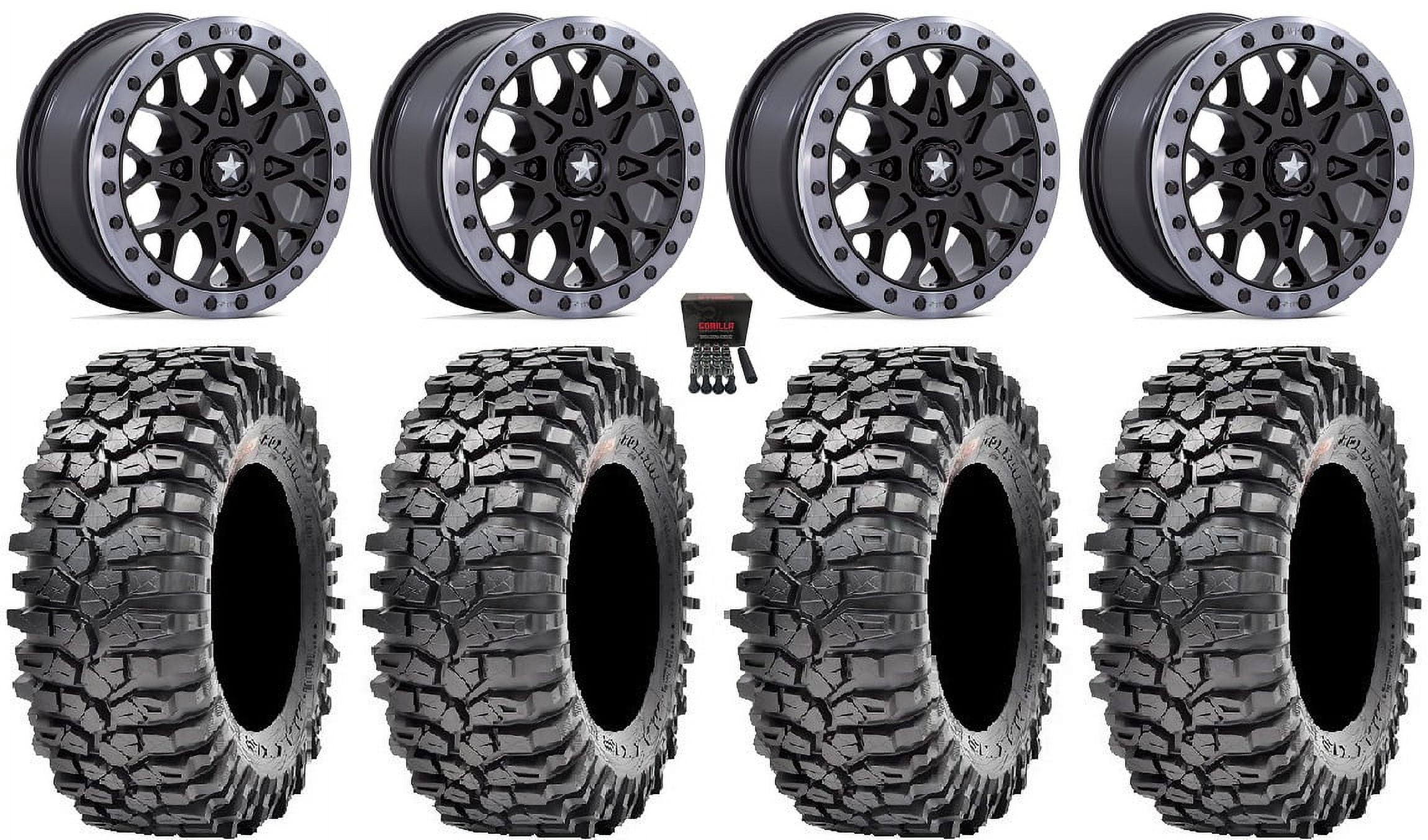 MSA Portal Beadlock 15" Wheels Black 35" Roxxzilla Tires Can-Am ...