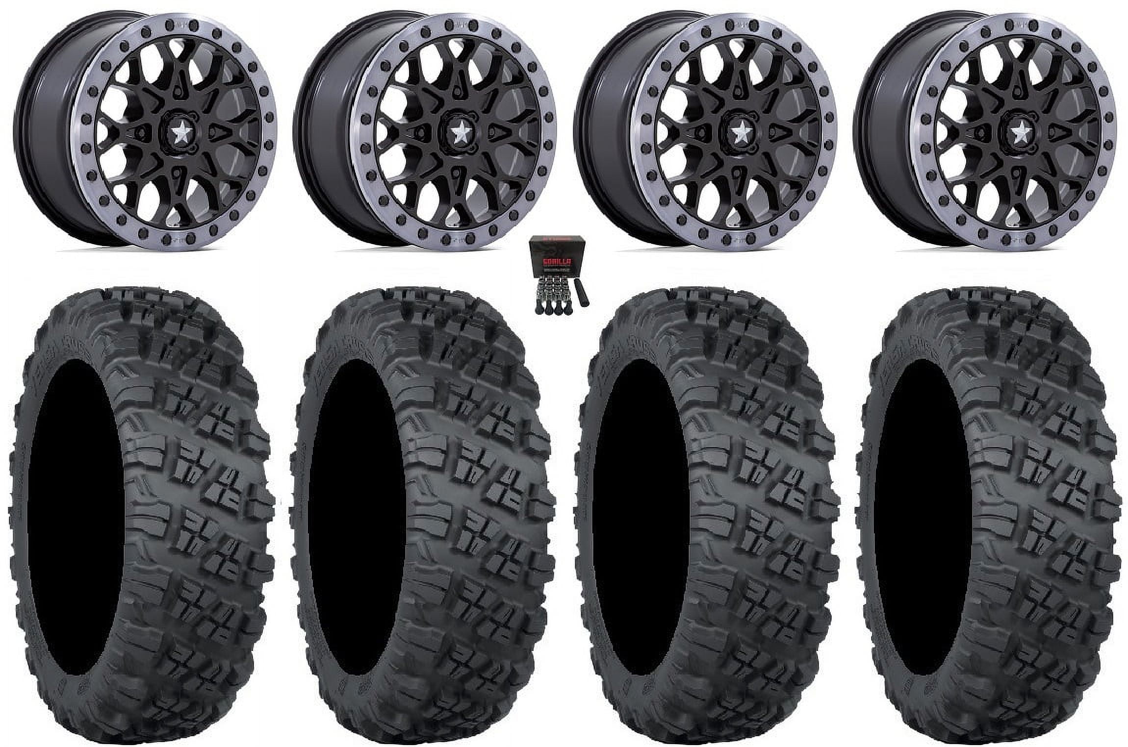 MSA Portal Beadlock 15" Wheels Black 35" Versa Cross V3 Tires Can-Am ...