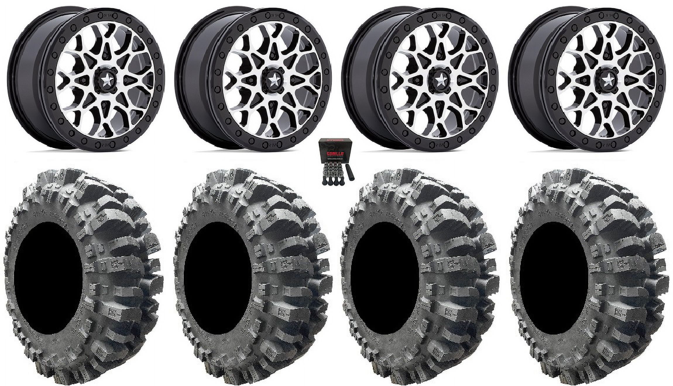 MSA Portal Beadlock 15" Wheels Machined 31" Bogger Tires Polaris RZR XP ...