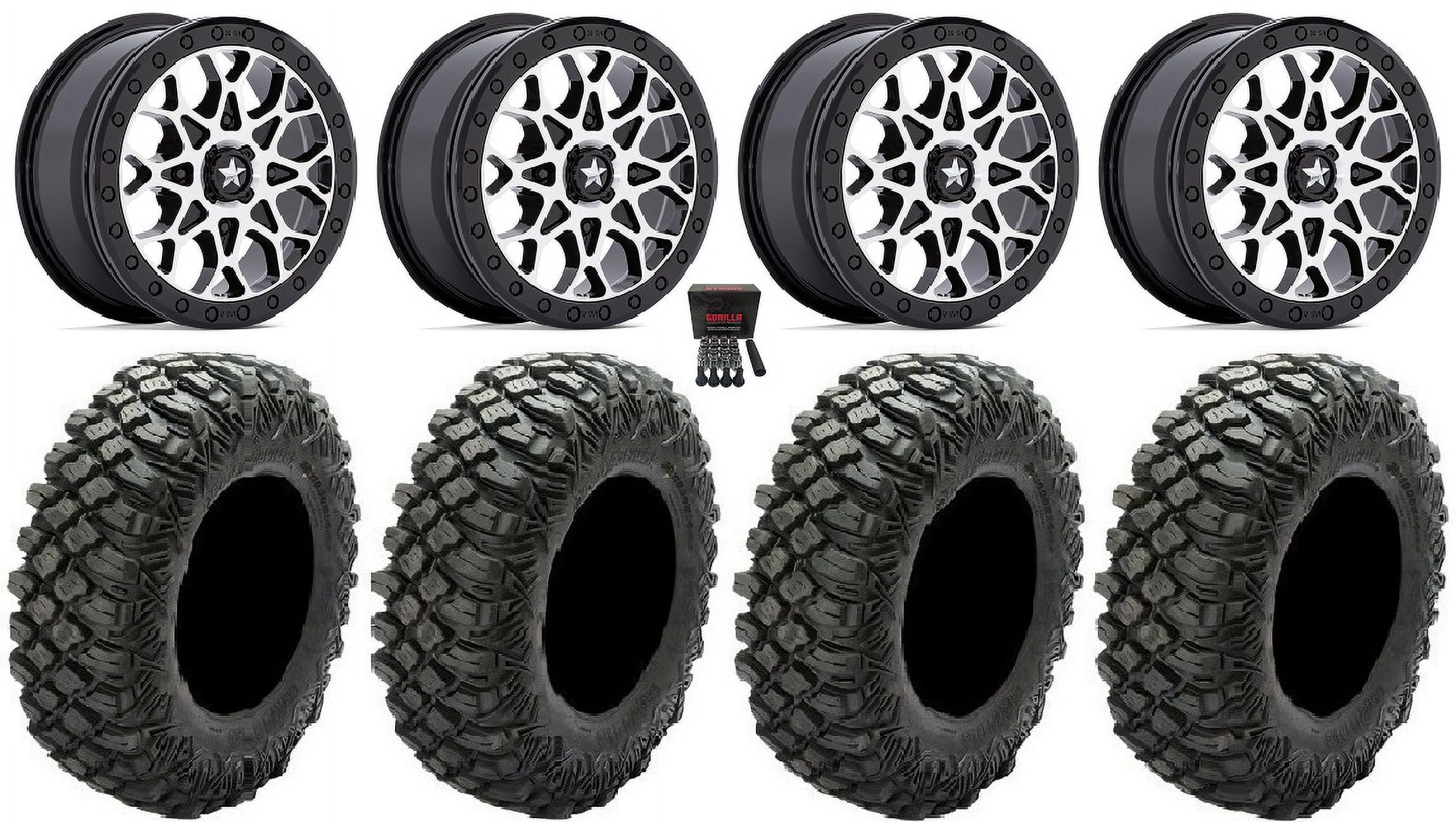 MSA Portal Beadlock 15" Wheels Machined 32" Crawler XG Tires Polaris ...