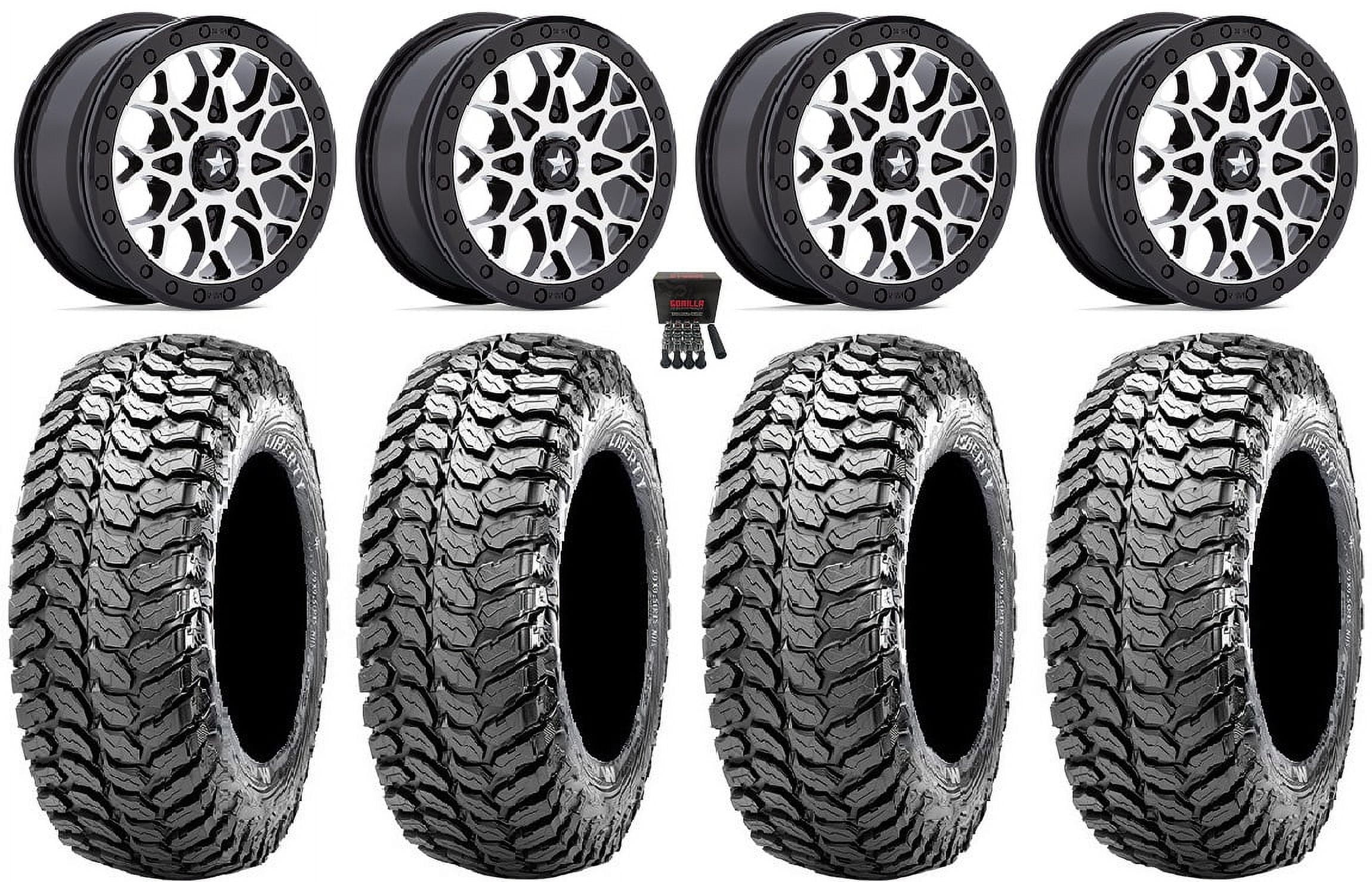 MSA Portal Beadlock 15" Wheels Machined 32" Liberty Tires Can-Am ...