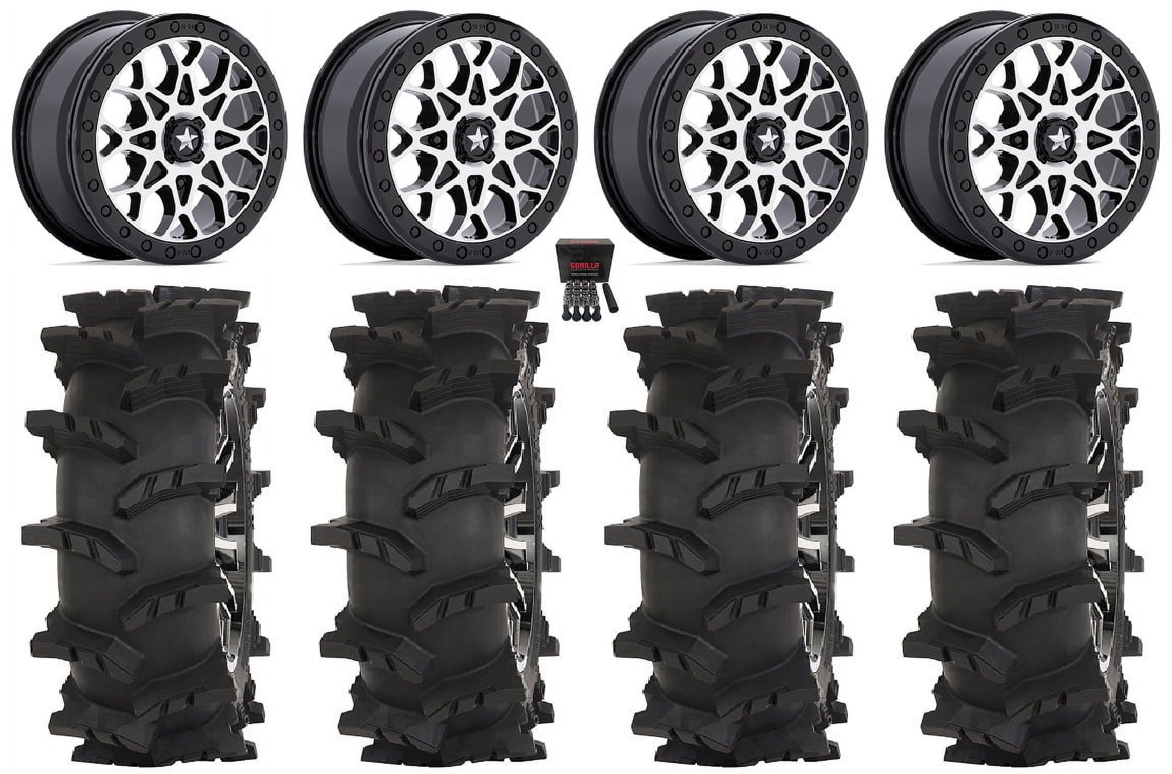 MSA Portal Beadlock 15" Wheels Machined 32" Outlaw Max Tires Yamaha ...
