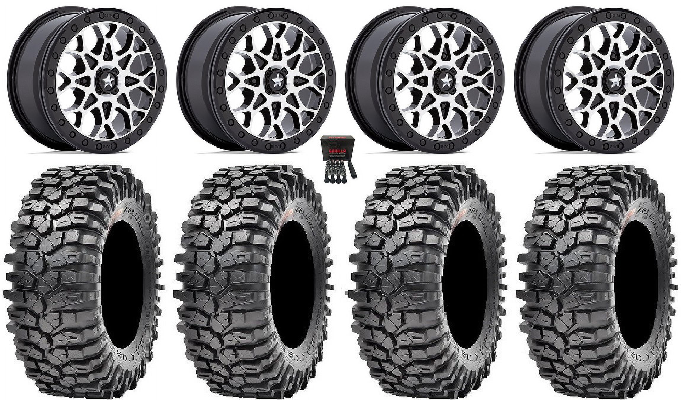 MSA Portal Beadlock 15" Wheels Machined 32" Roxxzilla 396 Tires Can-Am ...