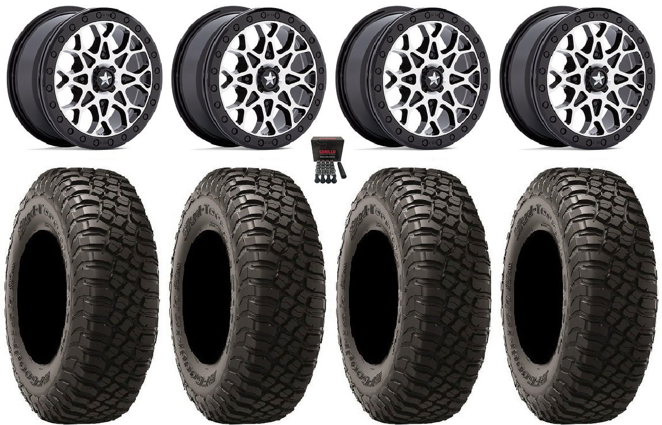 MSA Portal Beadlock 15" Wheels Machined 35" BFG KM3 Tires Can-Am ...