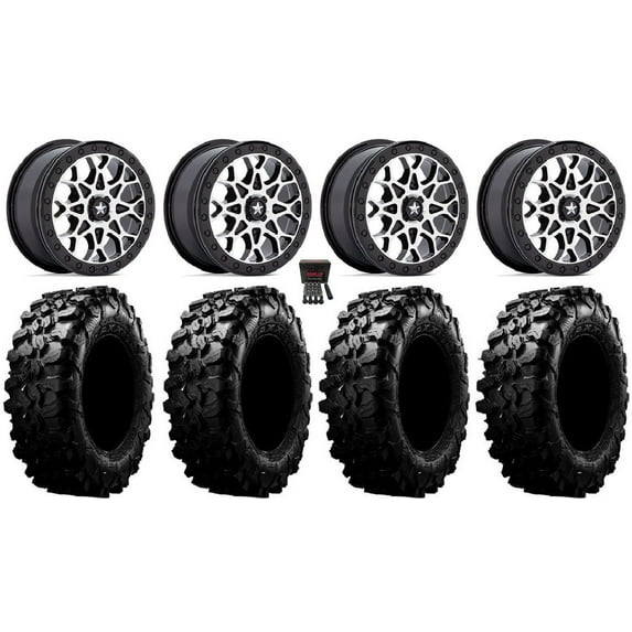 MSA Portal Beadlock 15" Wheels Machined 35" Carnivore Tires Polaris RZR ...