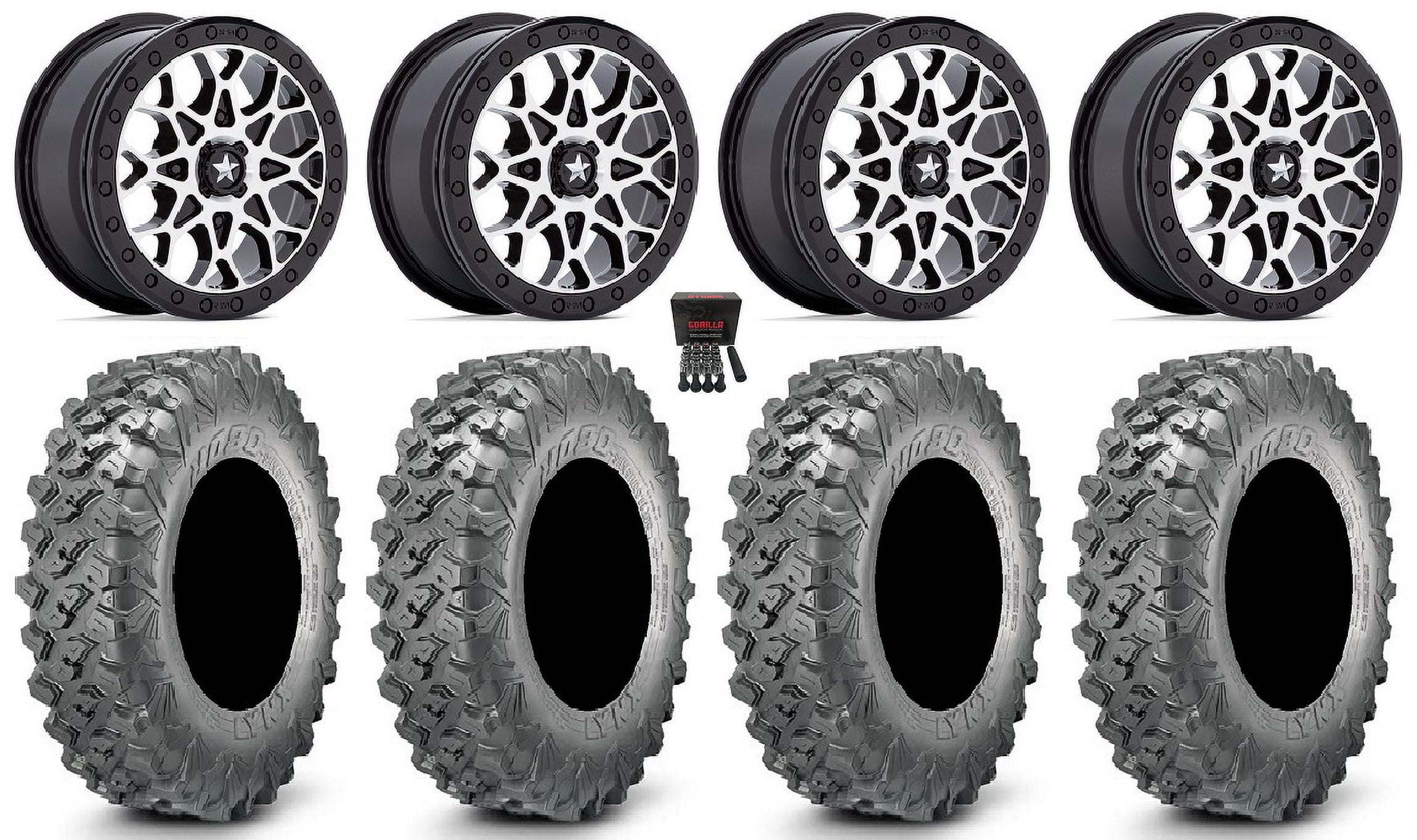 MSA Portal Beadlock 15" Wheels Machined 35" Lynx SXS Tires Can-Am ...