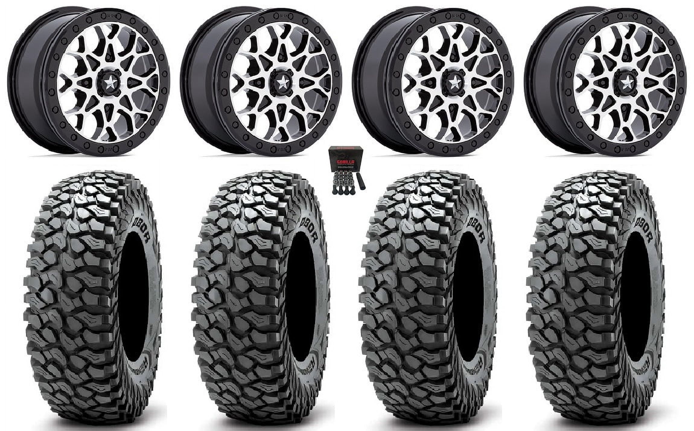 MSA Portal Beadlock 15" Wheels Machined 37" RocScraper Tires Can-Am ...