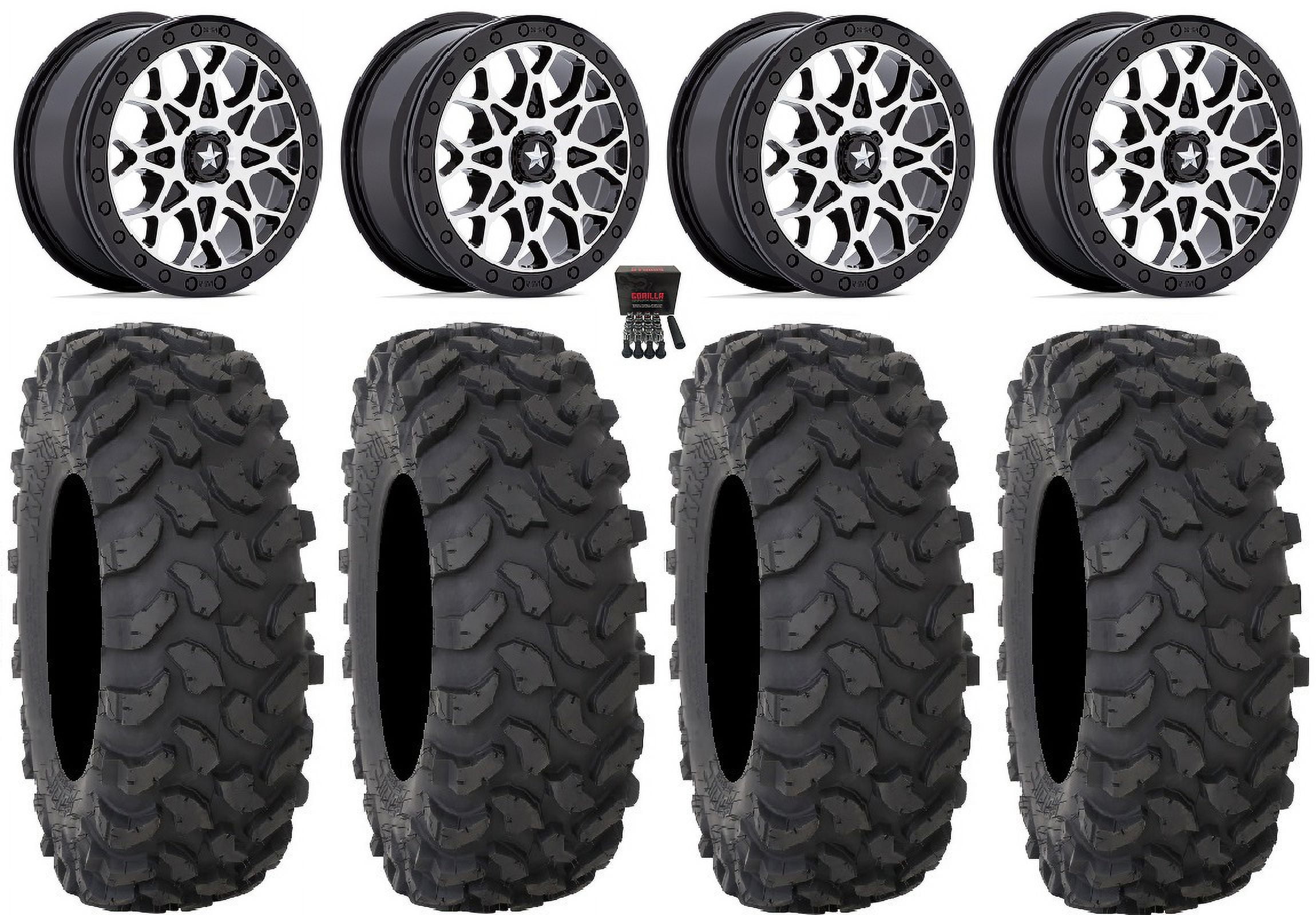 MSA Portal Beadlock 15" Wheels Machined 37" XTR370 Tires Polaris RZR XP ...