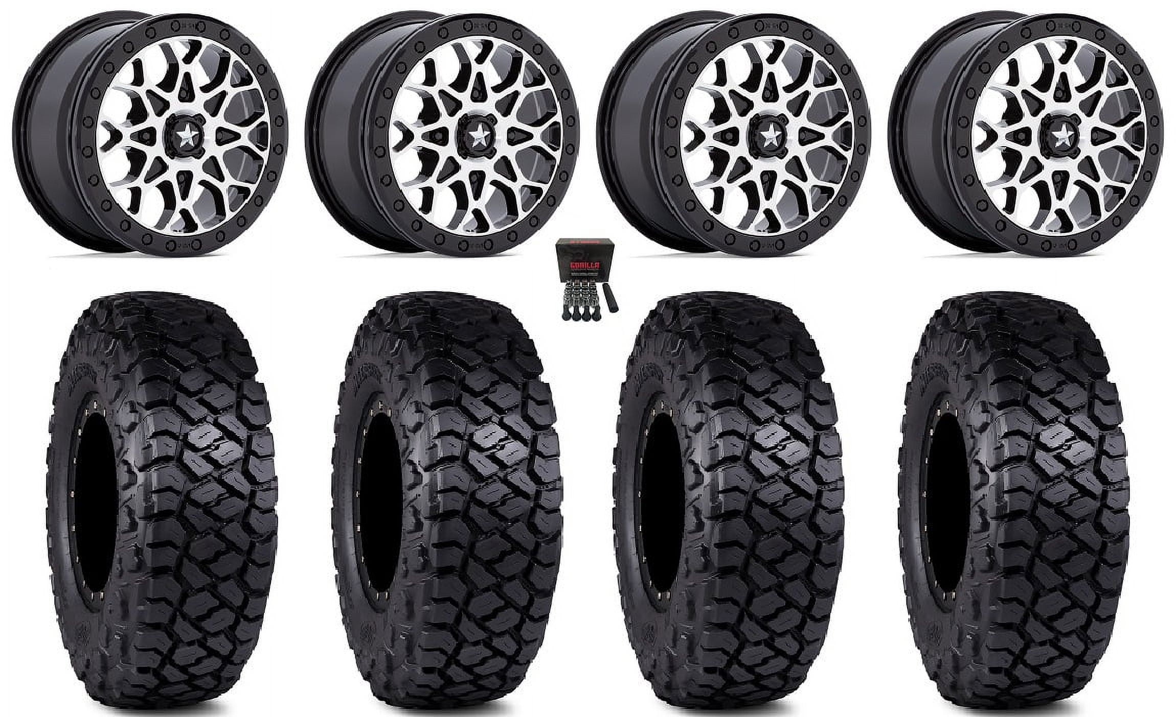 MSA Portal Beadlock 15" Wheels Mh 32" Intersect Tires Kawasaki Mule Pro ...