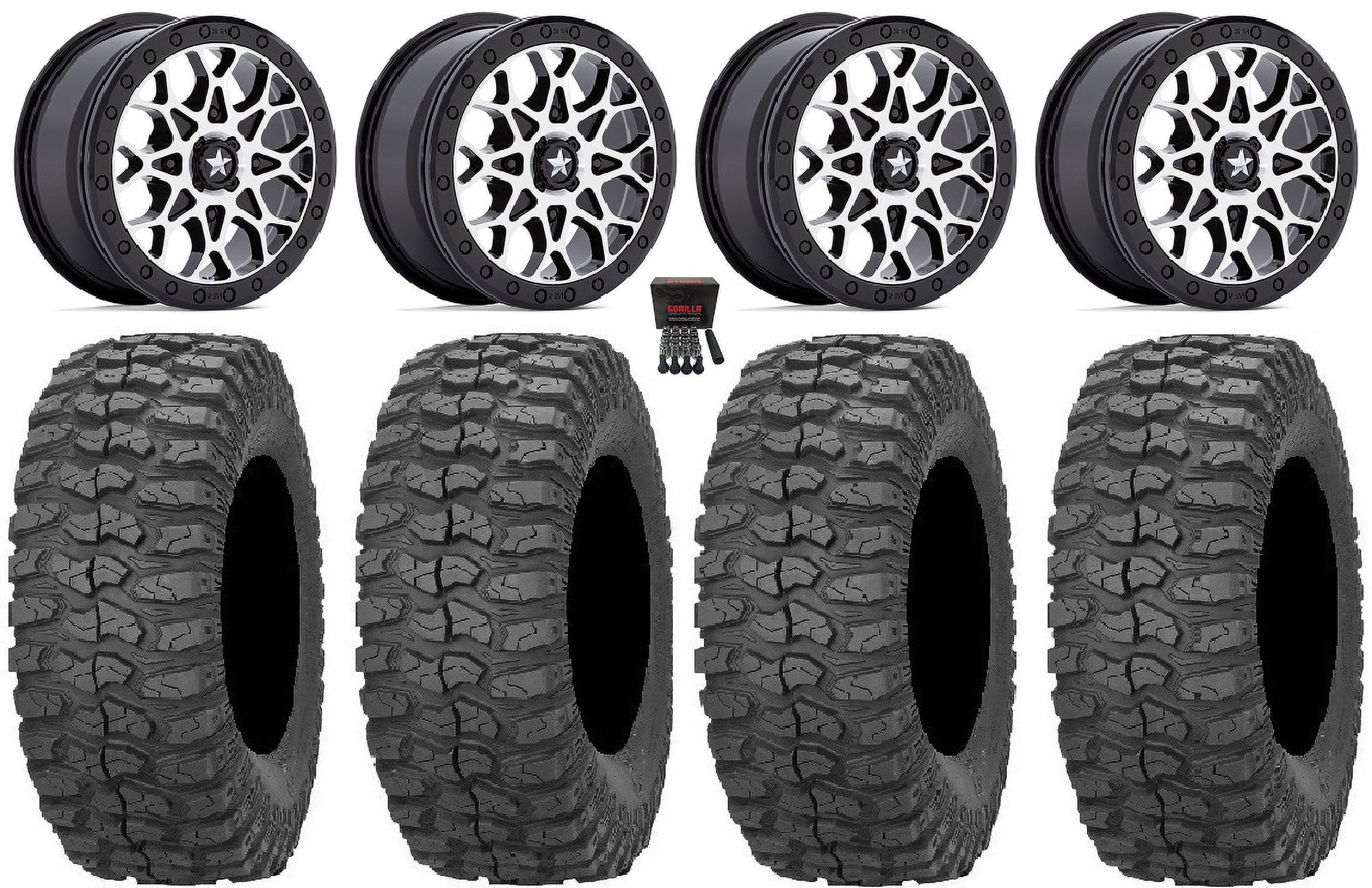 MSA Portal Beadlock 15" Wheels Mh 32" Rock-A-Billy Tires Sportsman RZR ...