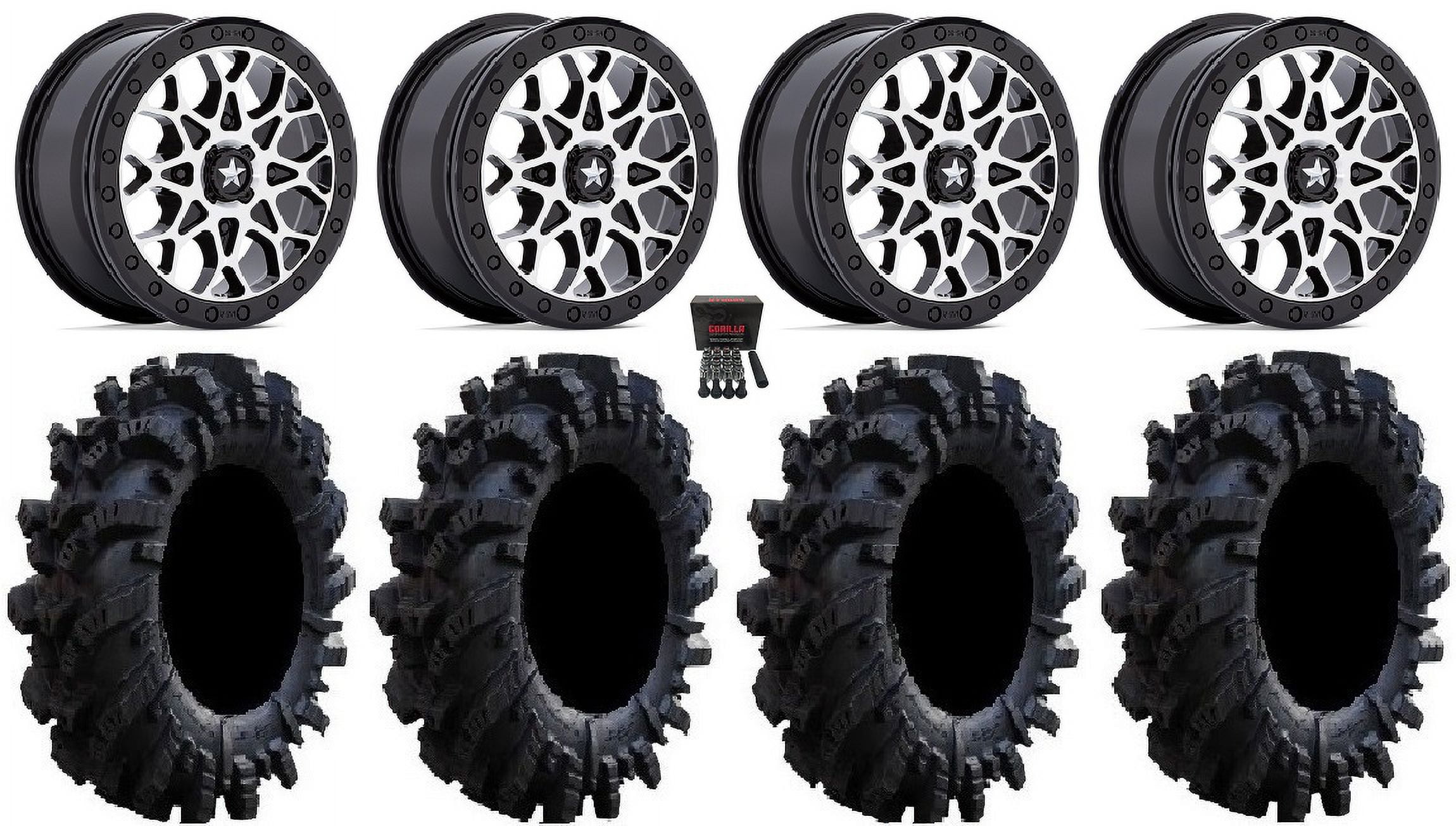 MSA Portal Beadlock 15" Wheels Mh 34" Intimidator Tires Sportsman RZR ...