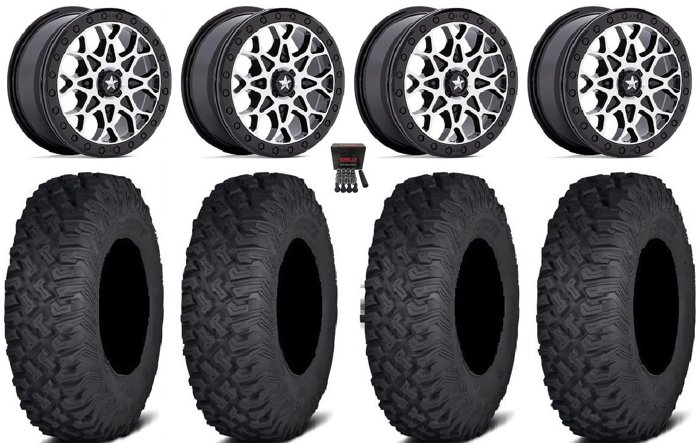 MSA Portal Beadlock 15" Wheels Mh 35" Coyote Tires Yamaha Viking ...