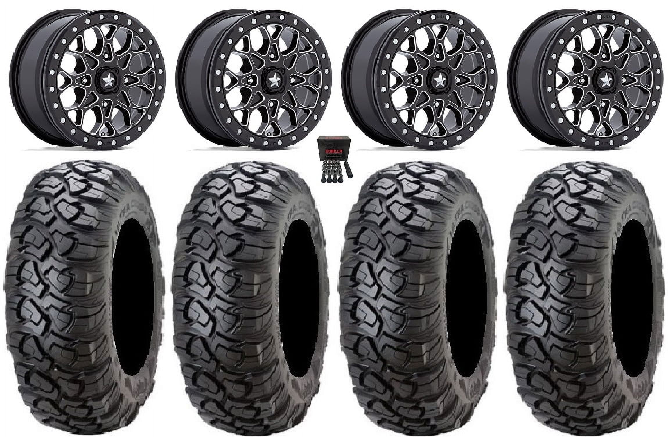 MSA Portal Beadlock 15" Wheels Mi 31" Ultracross Tires Sportsman RZR ...