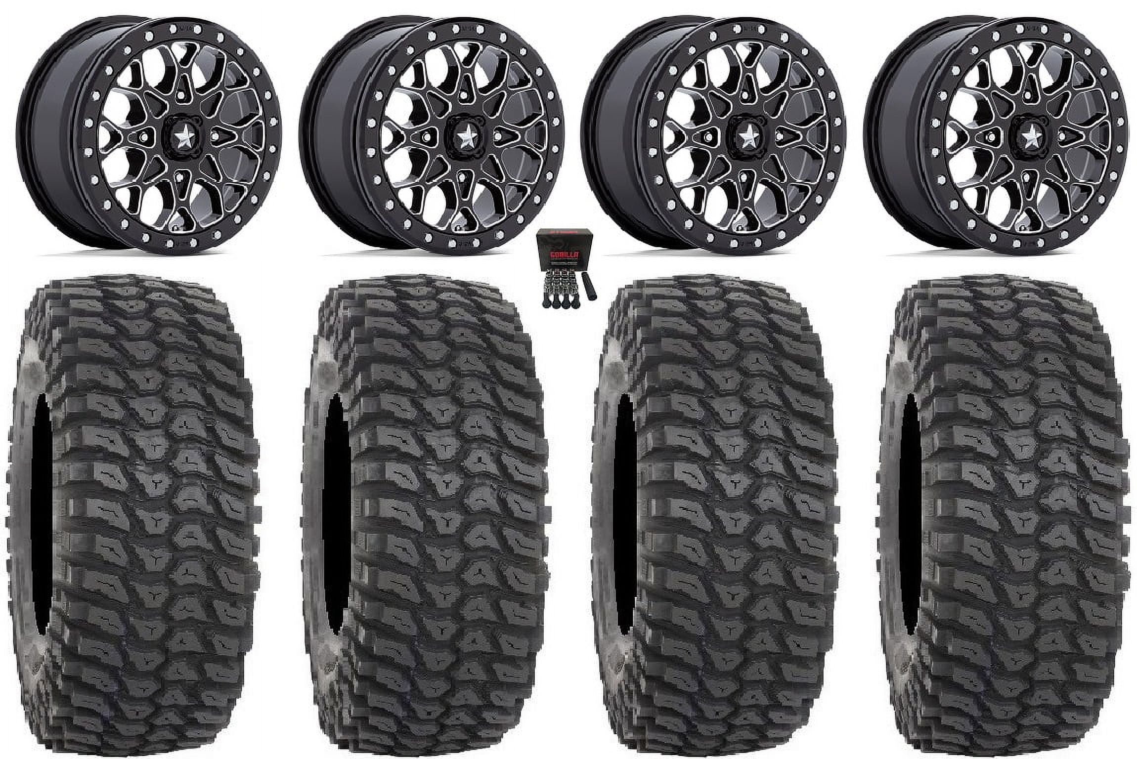 MSA Portal Beadlock 15" Wheels Mi 33" XCR350 Tires Yamaha Viking ...
