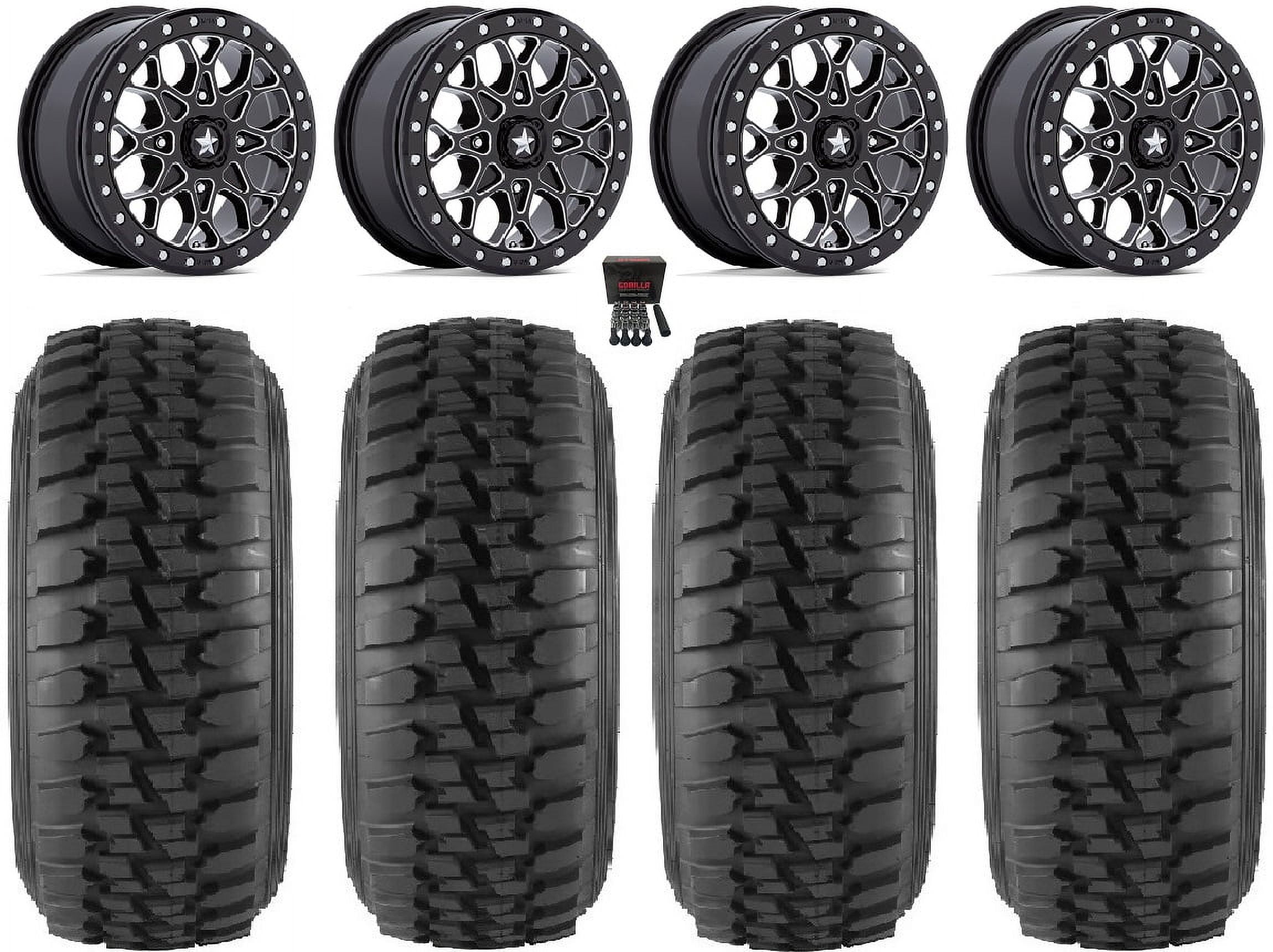 MSA Portal Beadlock 15" Wheels Milled 30" Desert Series Tires Polaris ...
