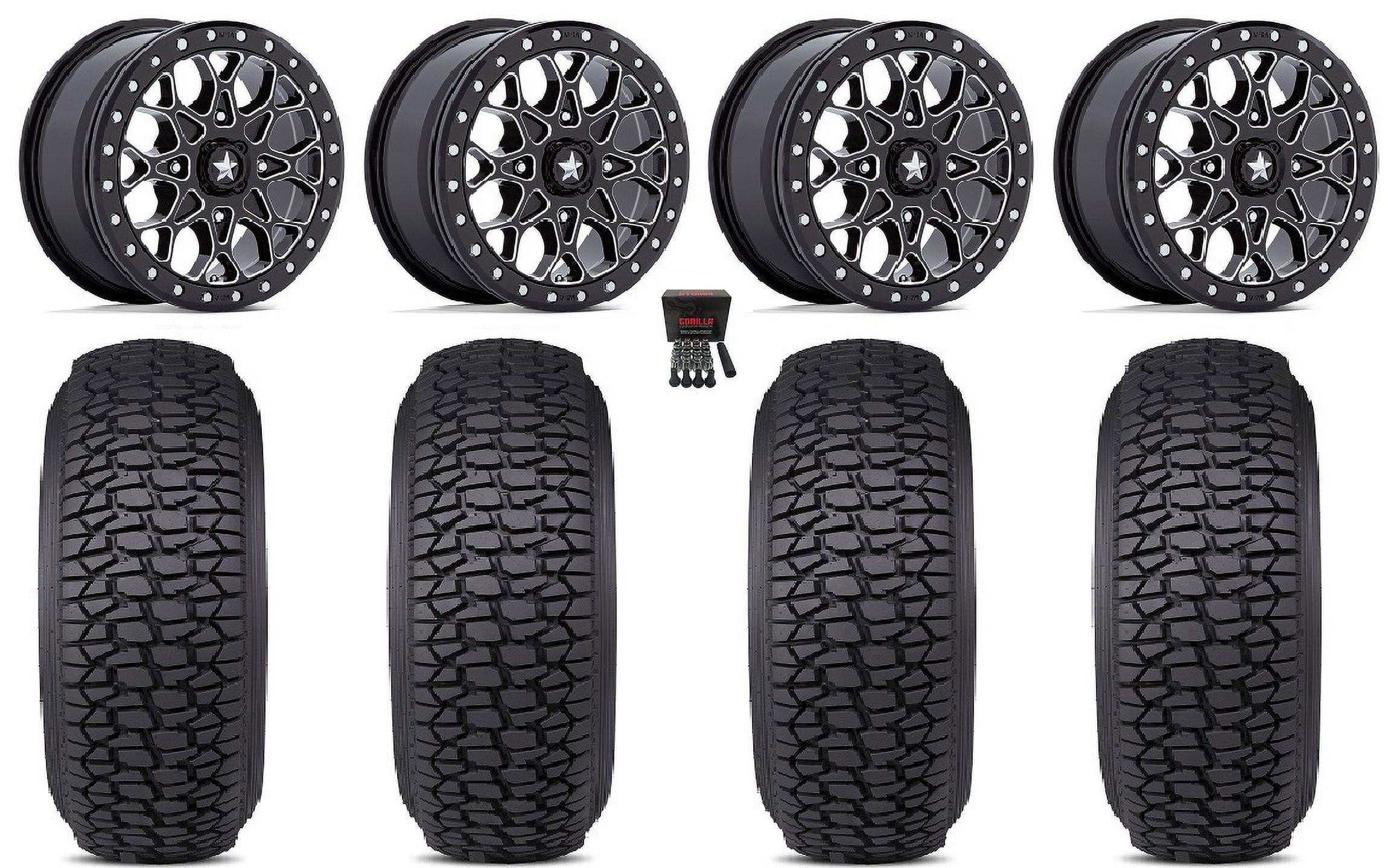 MSA Portal Beadlock 15" Wheels Milled 33" Regulator 2 Tires Can-Am ...