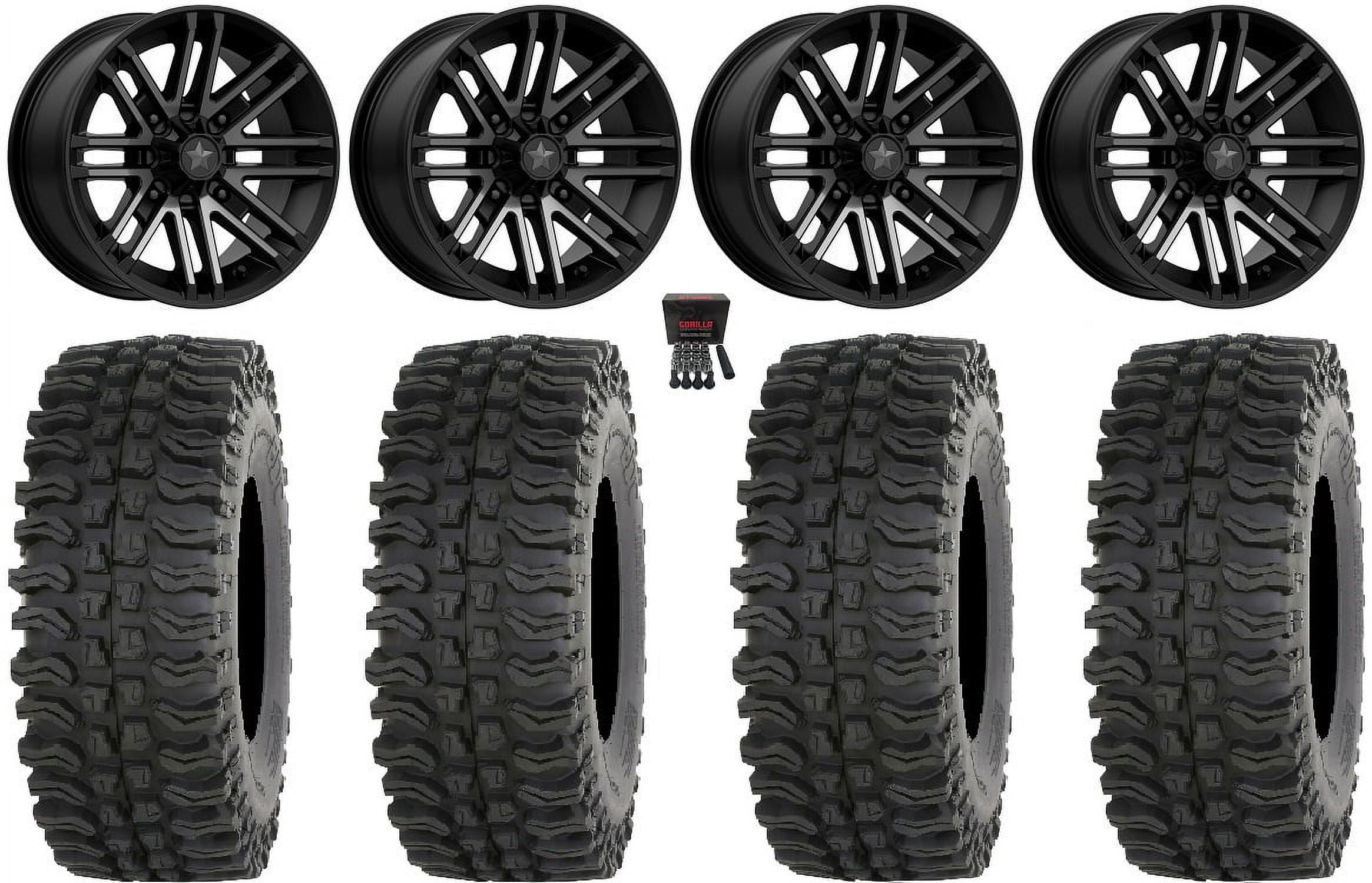 MSA Rogue 14" Wheels Black 27" BDC Tires Yamaha Viking Wolverine ...