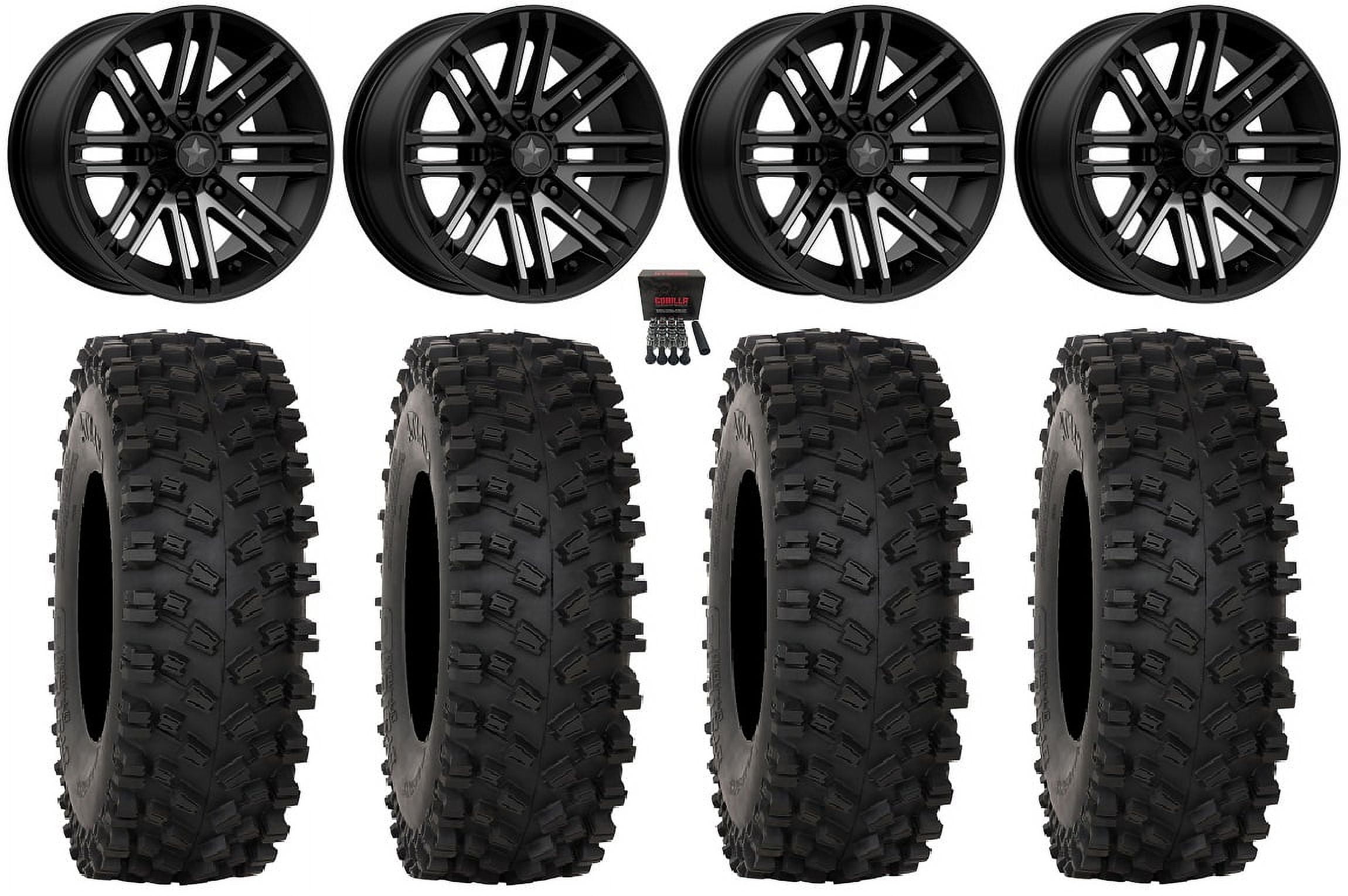 MSA Rogue 14" Wheels Black 28" ATX470 Tires Polaris RZR XP 1000 / PRO ...