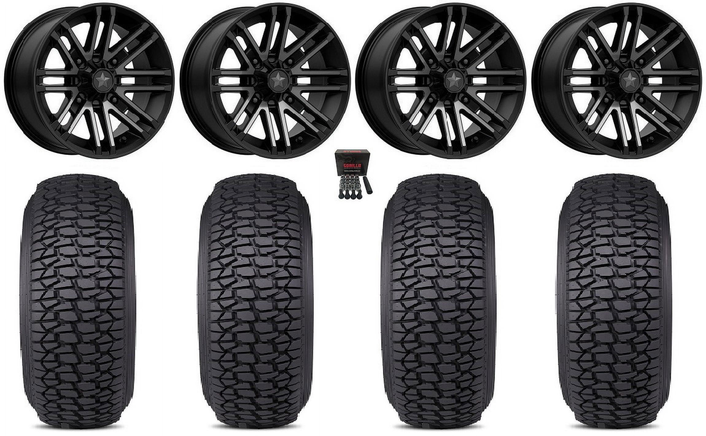 MSA Rogue 14" Wheels Black 28" Regulator 2 Tires Yamaha Viking ...