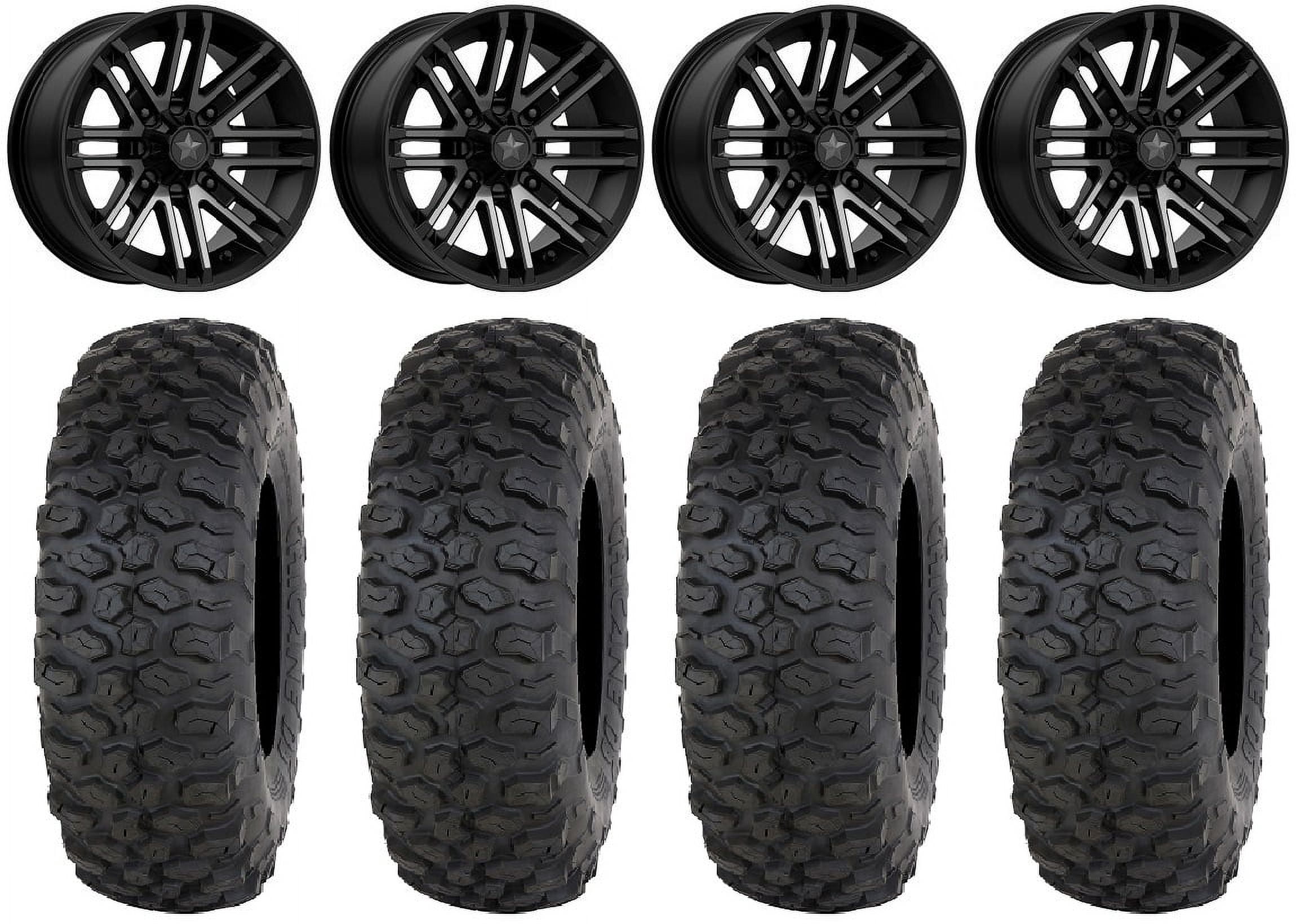 MSA Rogue 14" Wheels Black 30" Chicane DS Tires Can-Am Maverick X3 ...