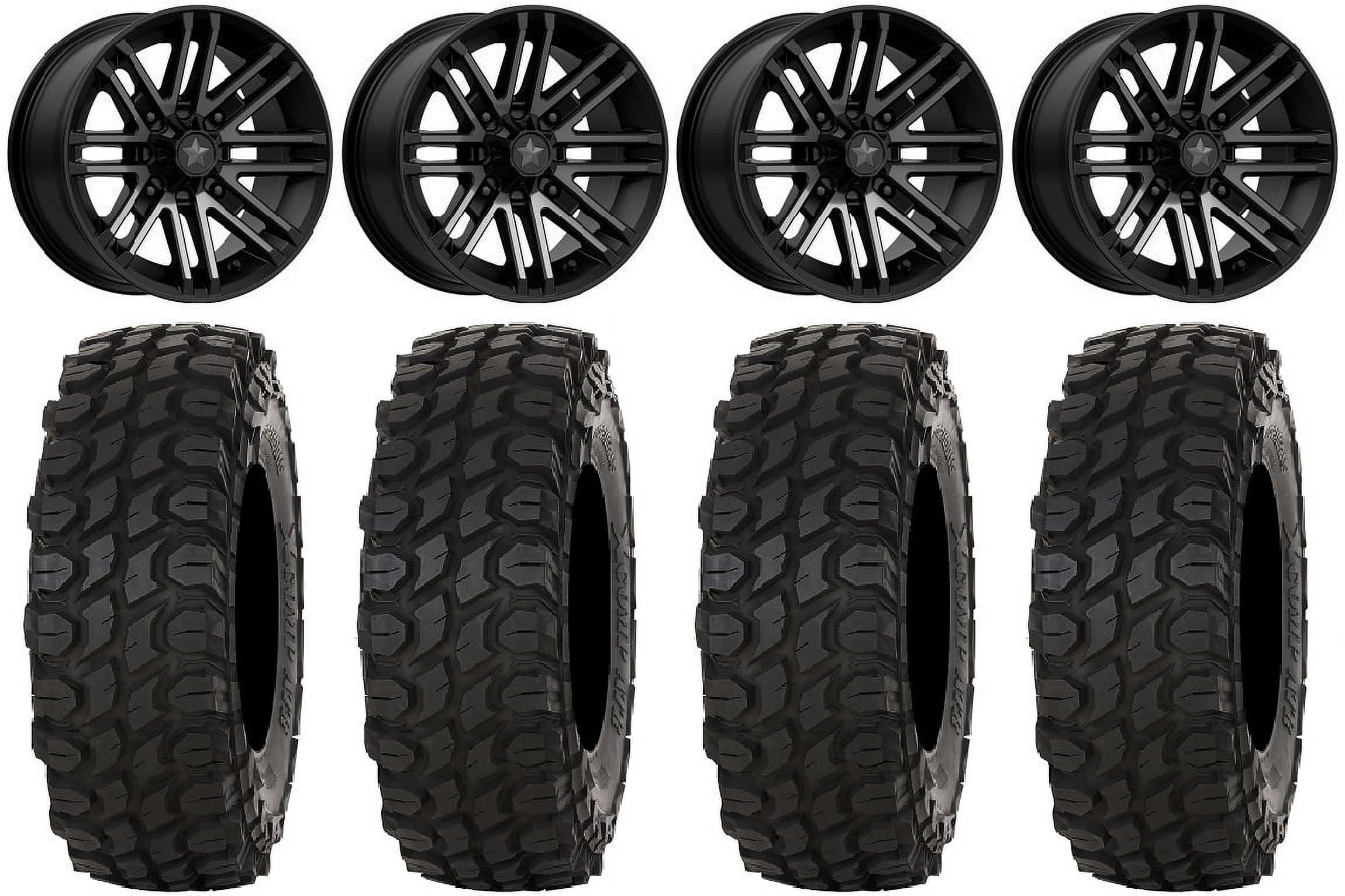 MSA Rogue 14" Wheels Black 30" XComp ATR Tires Can-Am Maverick X3 ...