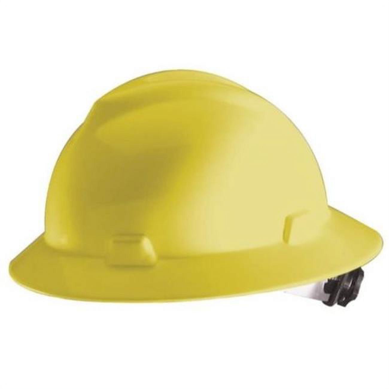 MSA SWX00359 Hard Hat 4-Point Textile Suspension HDPE Shell Yellow ...