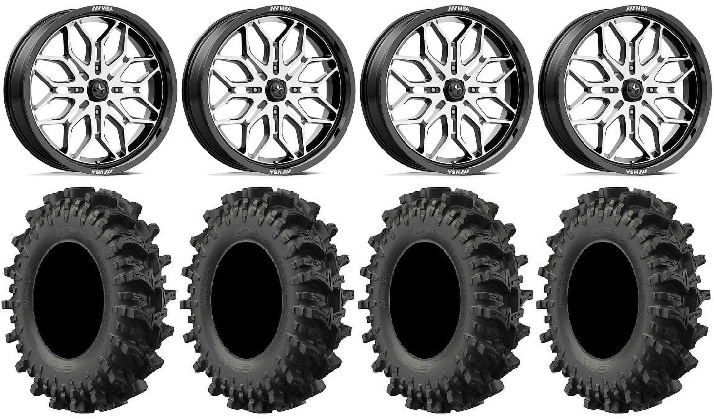 MSA Sniper 18" Wheels Gunmetal 32" MotoSlayer Tires Polaris RZR XP 1000 ...