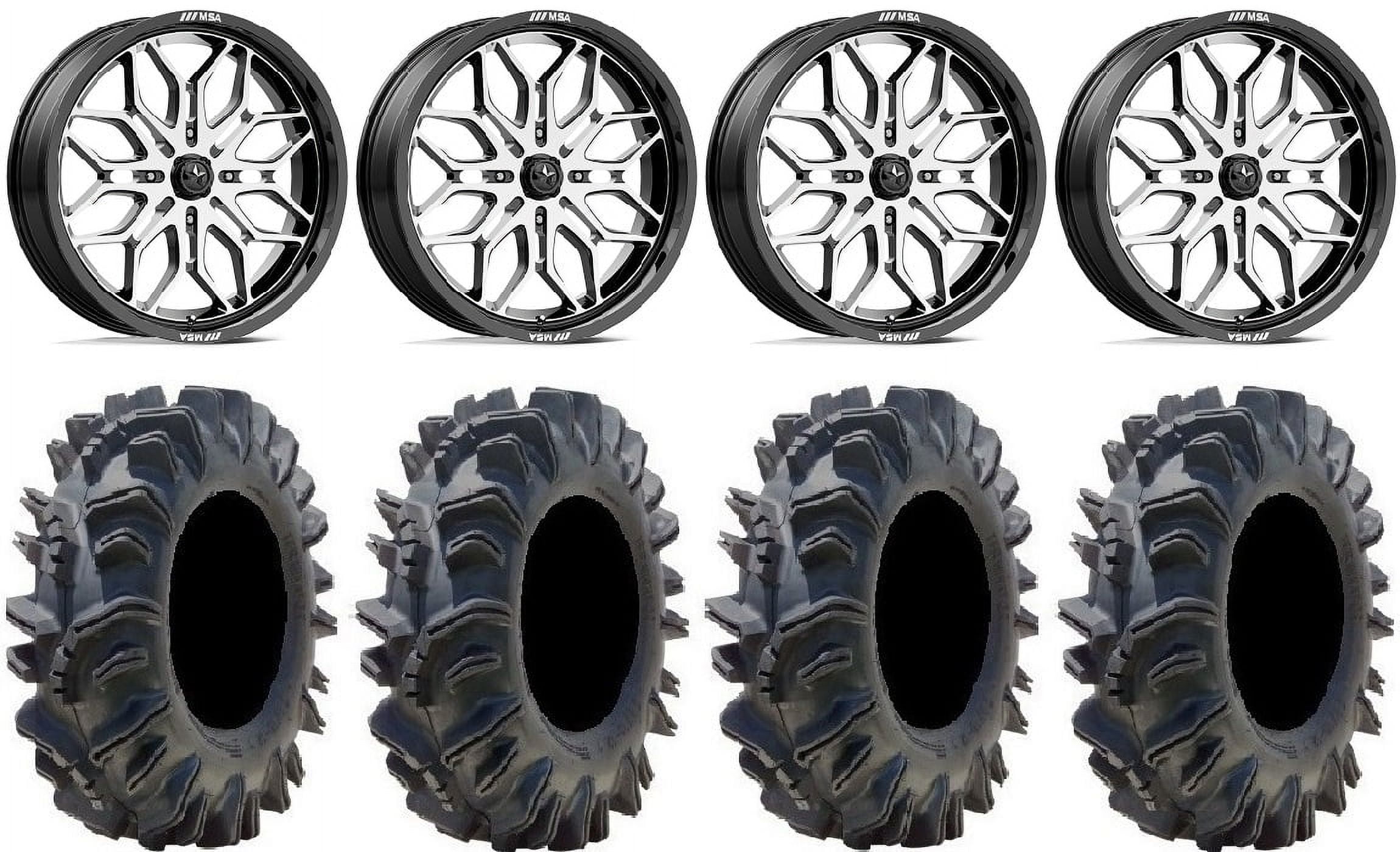 MSA Sniper 18" Wheels Gunmetal 34" Terminator Tires Polaris RZR XP 1000 ...