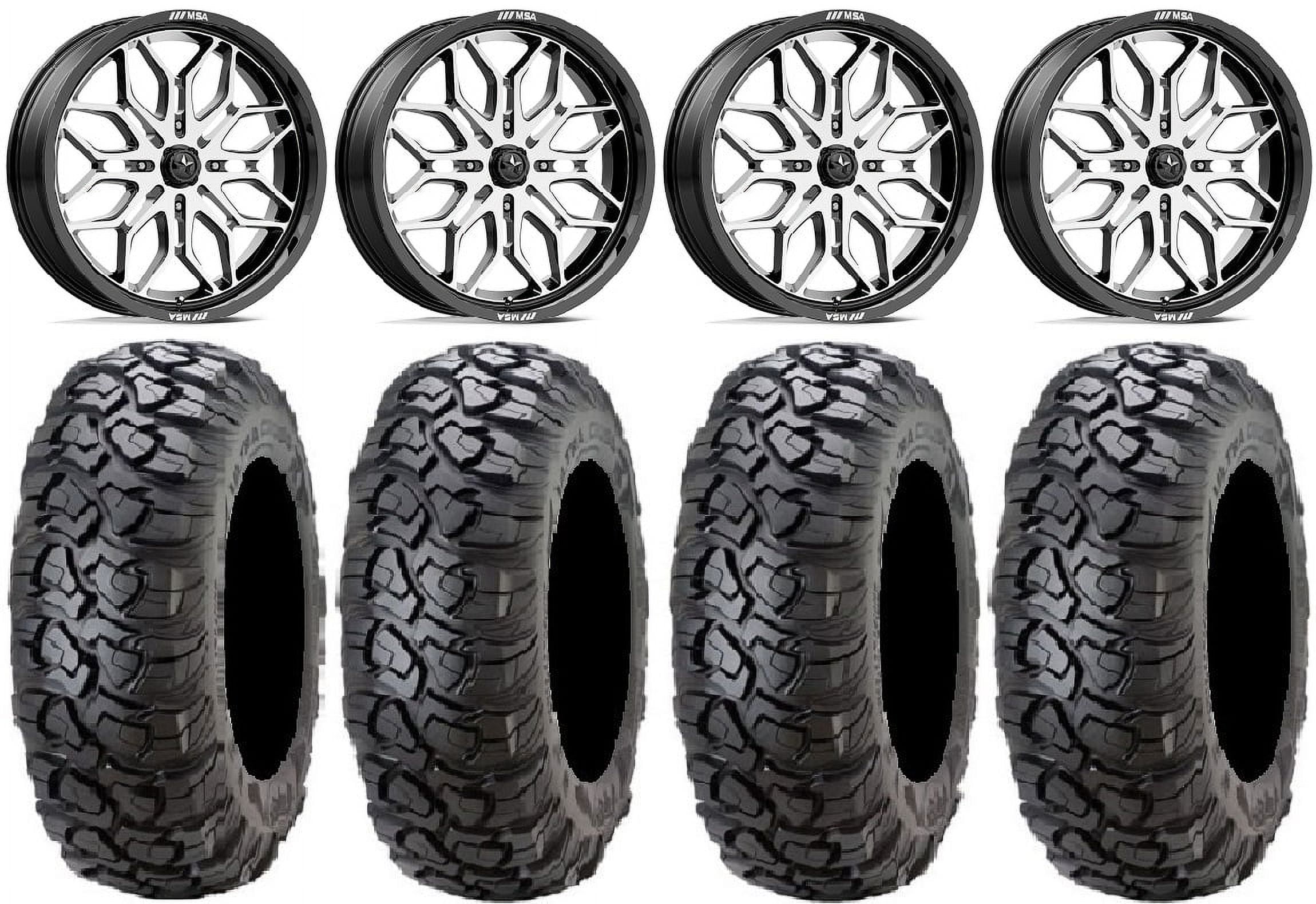 MSA Sniper 18" Wheels Gunmetal 34" Ultracross Tires Polaris RZR XP 1000 ...