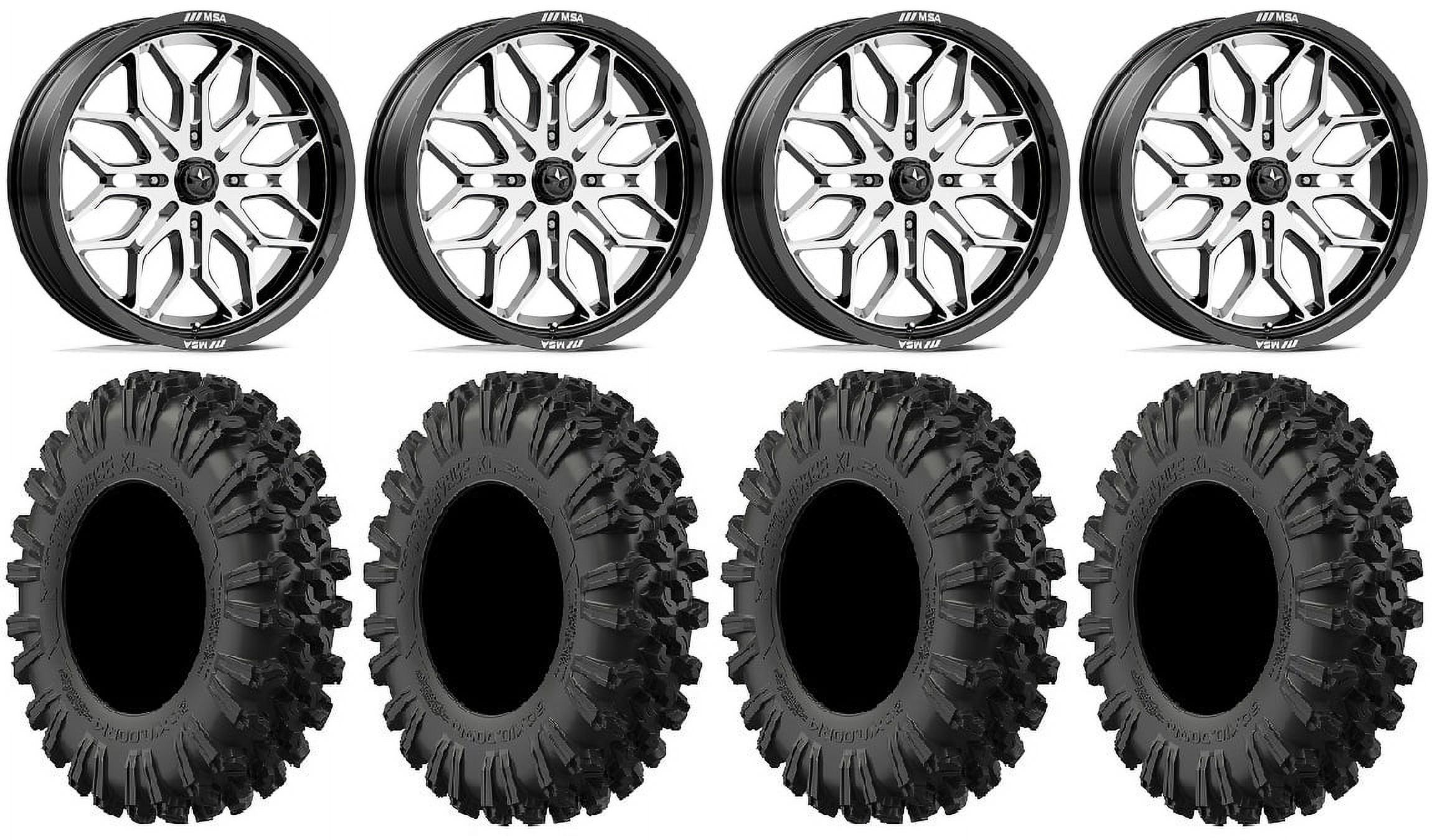 MSA Sniper 18" Wheels Gunmetal 40" MotoRavage XL Tires Polaris RZR XP ...