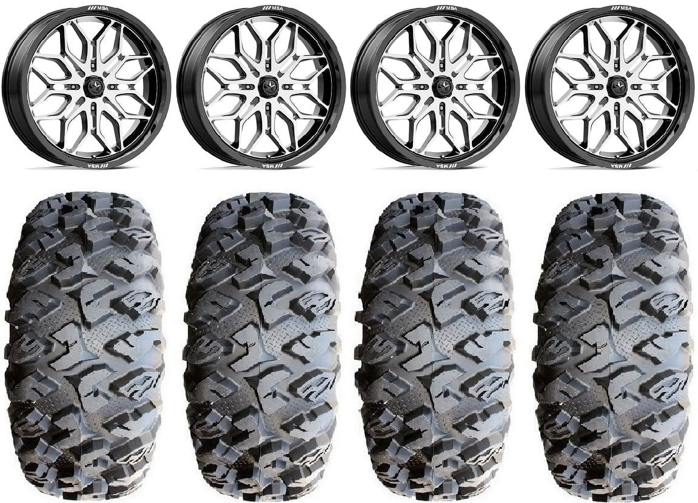 MSA Sniper 18" Wheels Machined 33" MotoClaw Tires Can-Am Commander ...