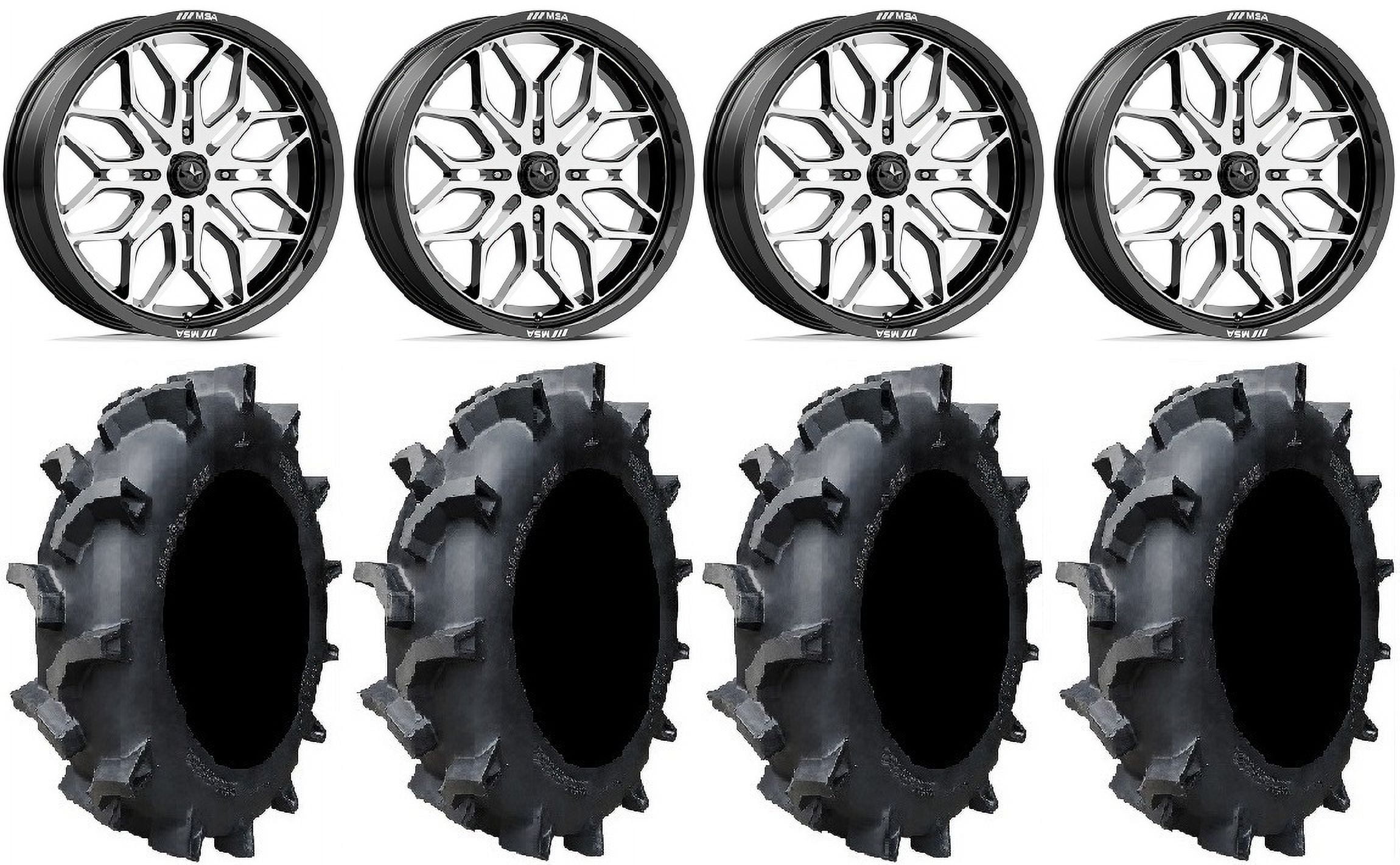 MSA Sniper 18" Wheels Machined 35" Interforce 628 Tires Sportsman RZR ...