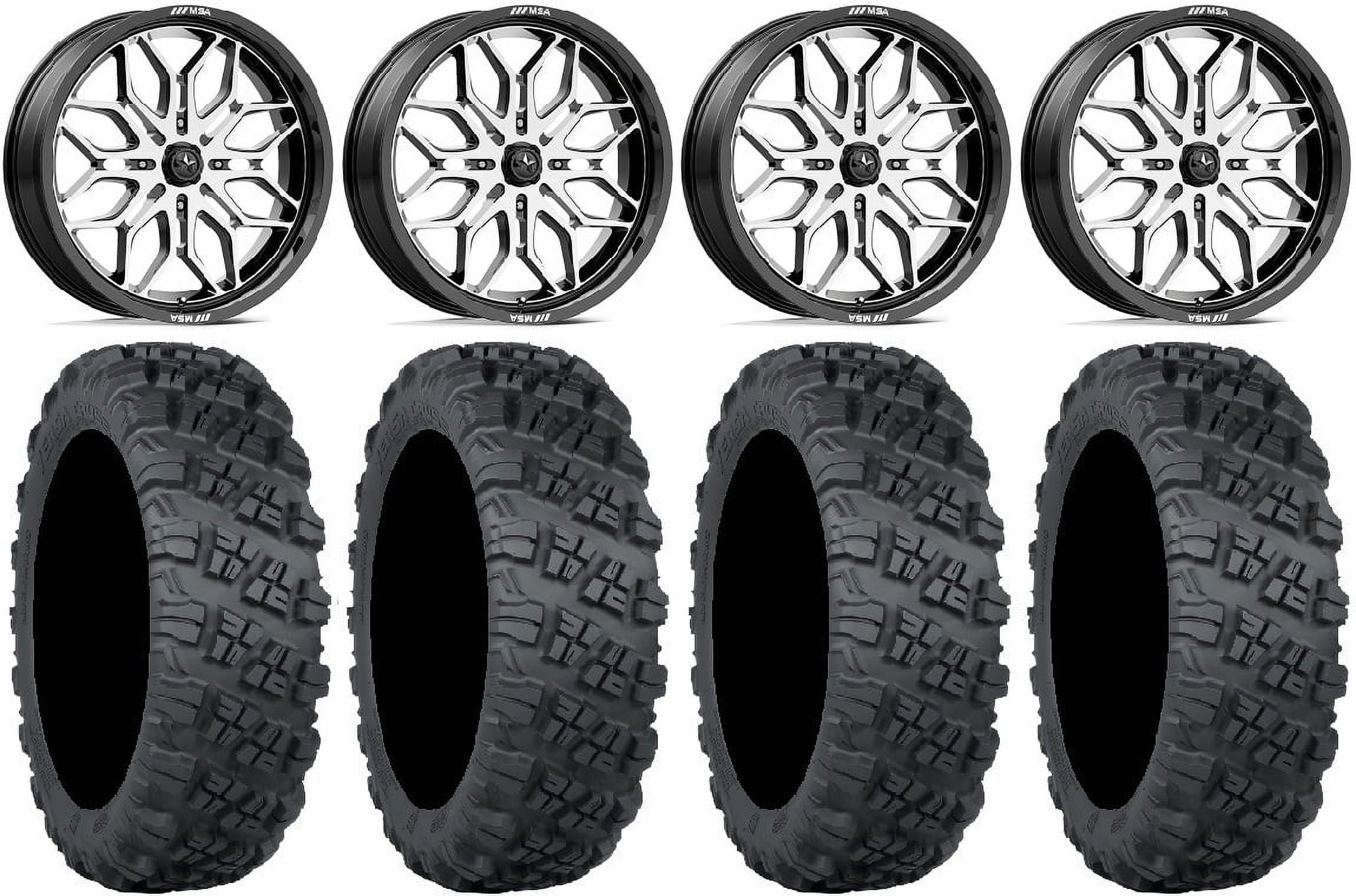 MSA Sniper 18" Wheels Machined 35" Versa Cross V3 Tires Can-Am Maverick ...