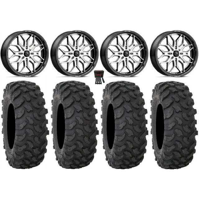 MSA Sniper 18" Wheels Machined 37" XTR370 Tires Polaris RZR XP 1000 ...