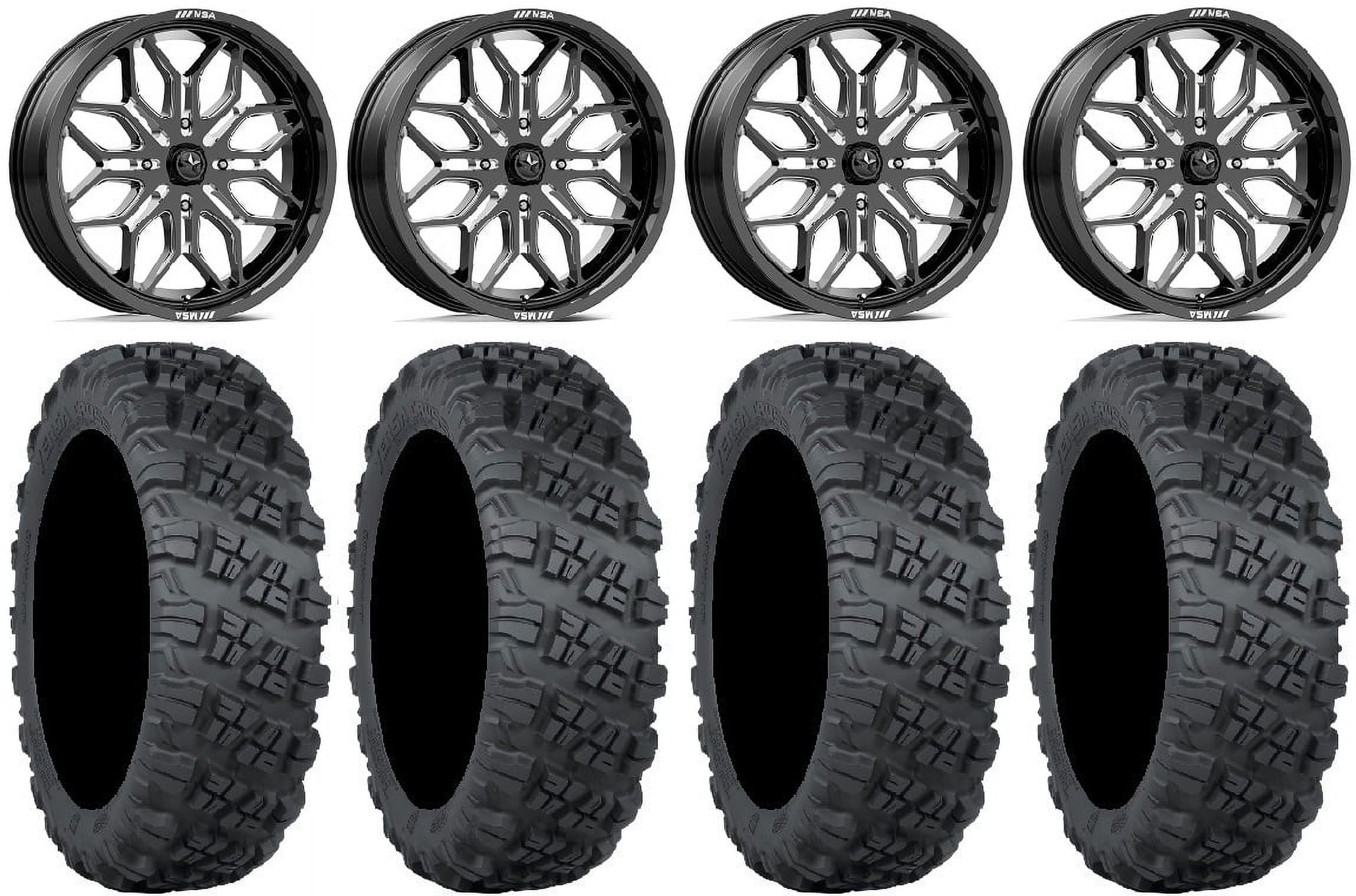 MSA Sniper 18" Wheels Milled 33" Versa Cross V3 Tires Polaris RZR XP ...