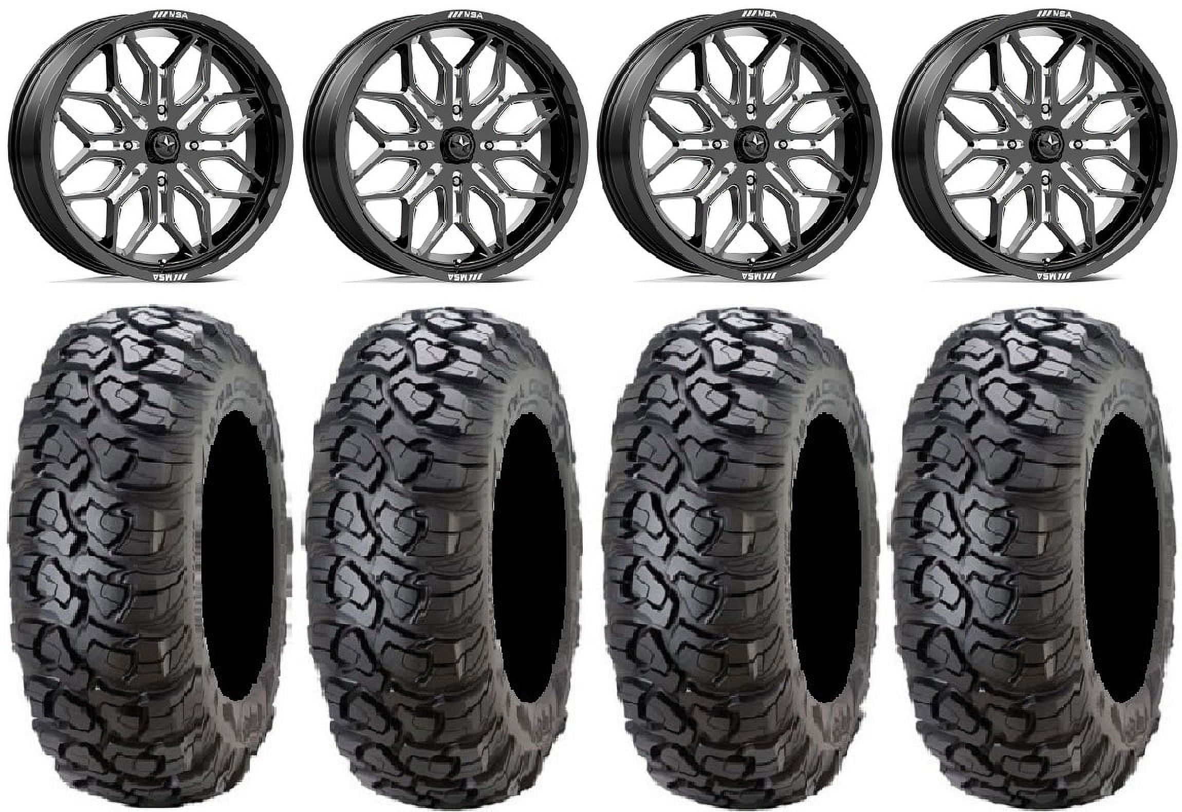 MSA Sniper 18" Wheels Milled 34" Ultracross Tires Sportsman RZR Ranger ...
