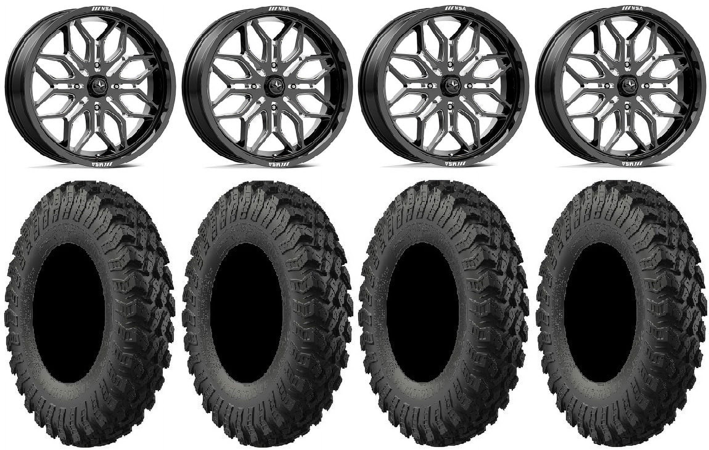 MSA Sniper 18" Wheels Milled 35" MotoRally Tires Sportsman RZR Ranger ...